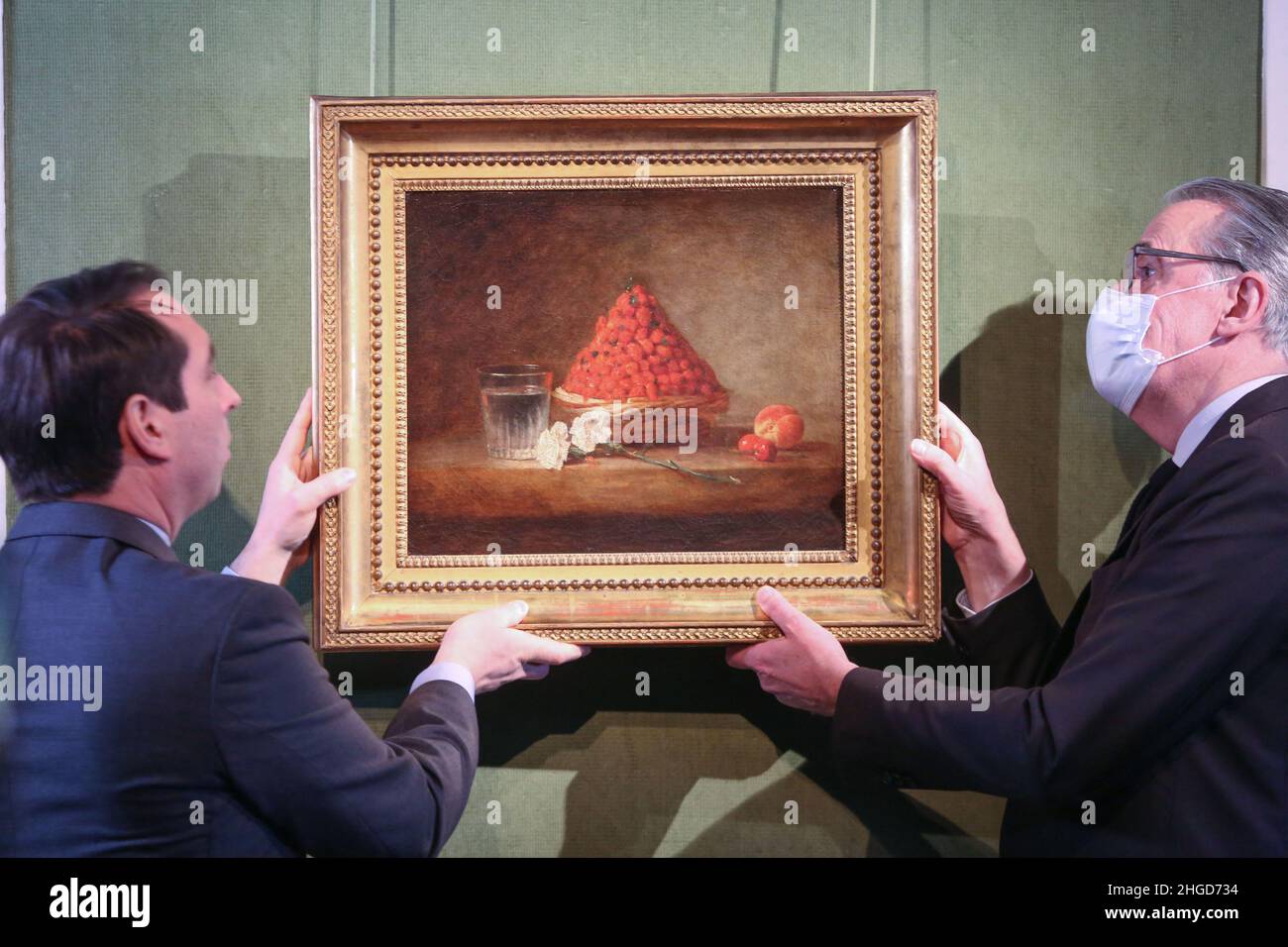 Paris, France.20th janvier 2022.Présentation de la peinture «Un panier ...