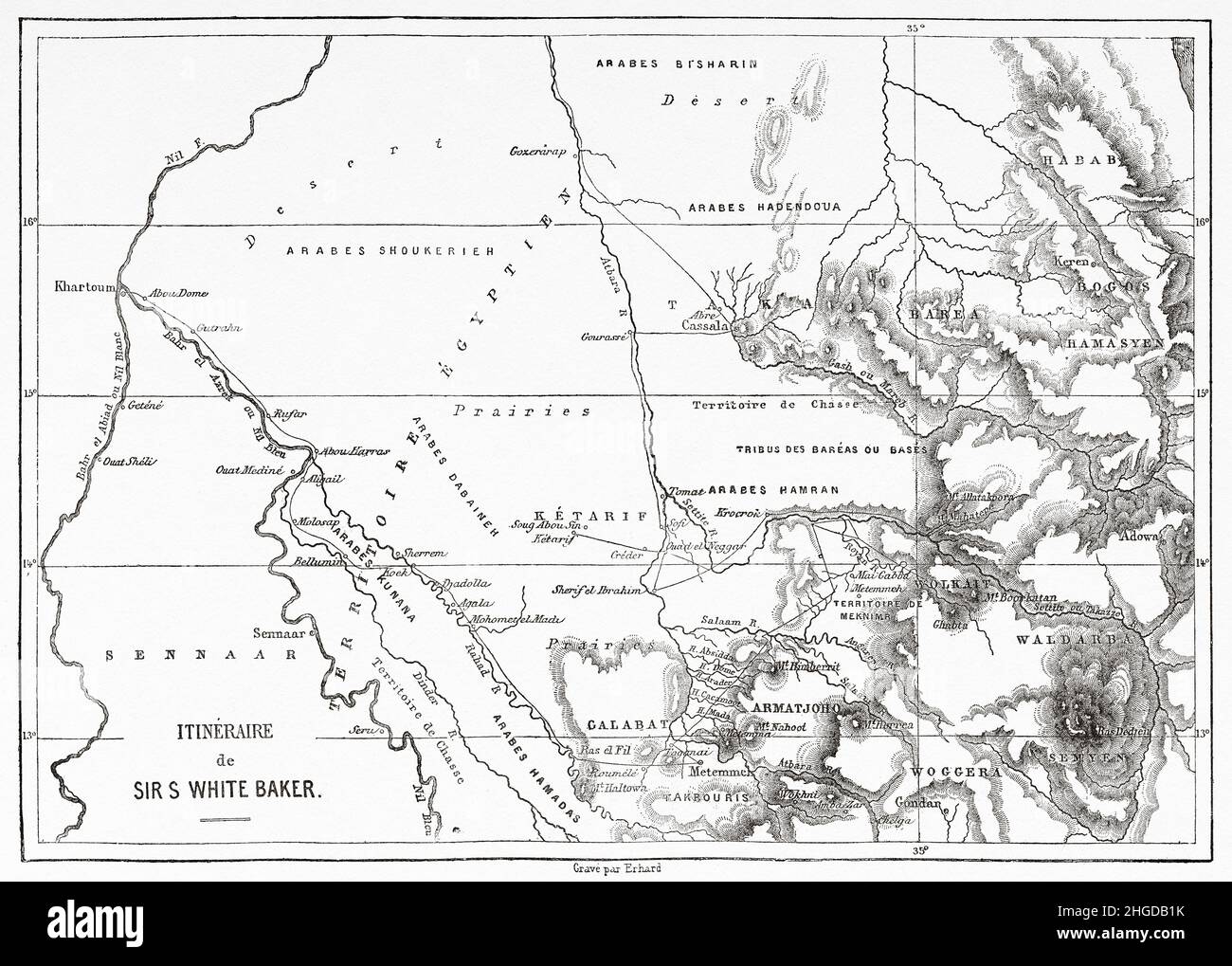 19th century map of abyssinia ethiopia Banque de photographies et d ...