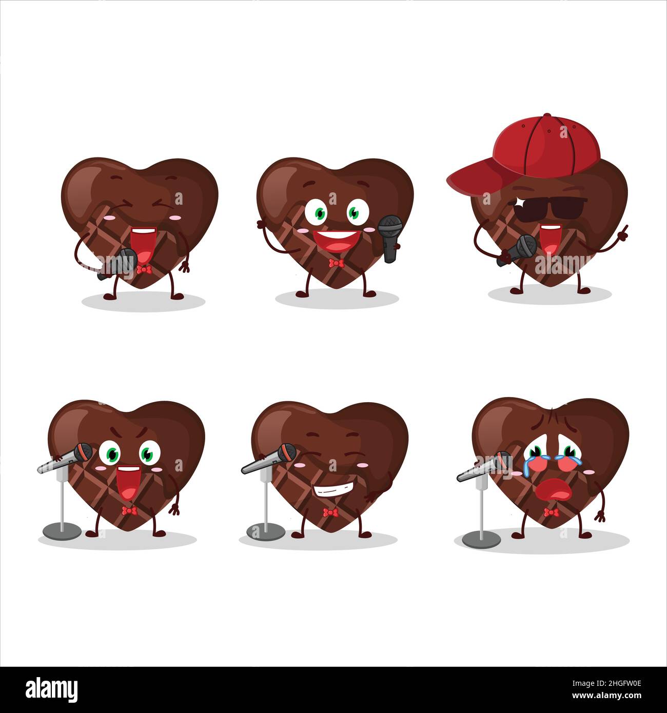 Un mignon dessin de dessin de dessin de chocolat amour chantant une ...