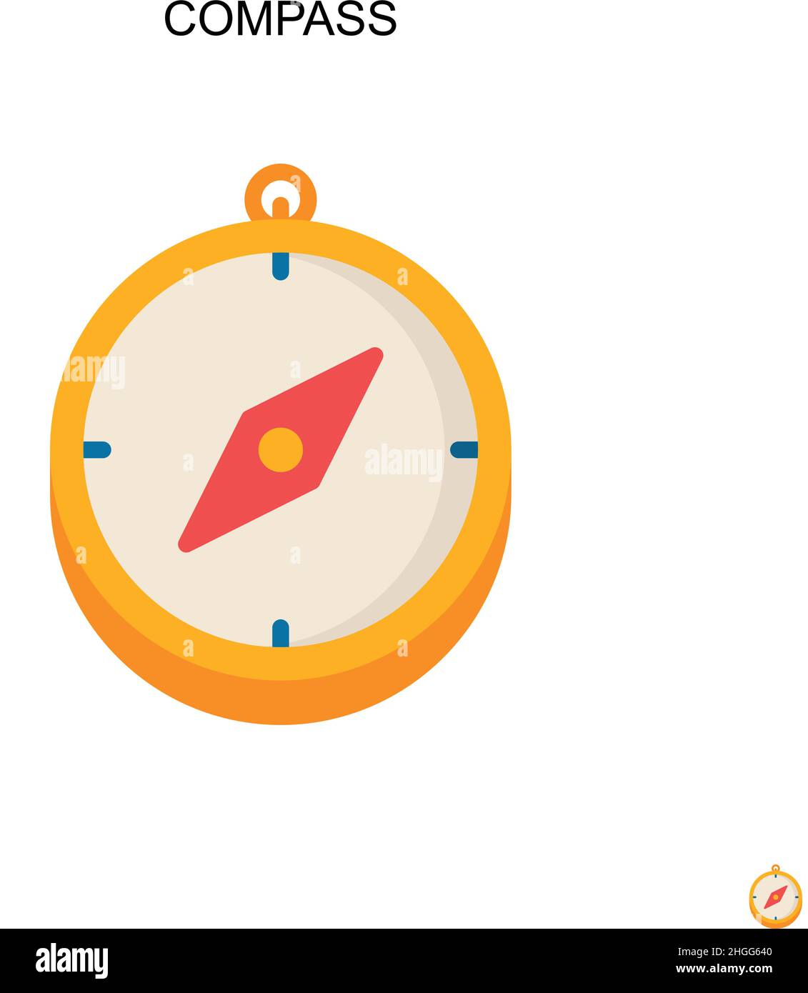 Icône de vecteur simple de boussole.pictogramme moderne de couleur ...