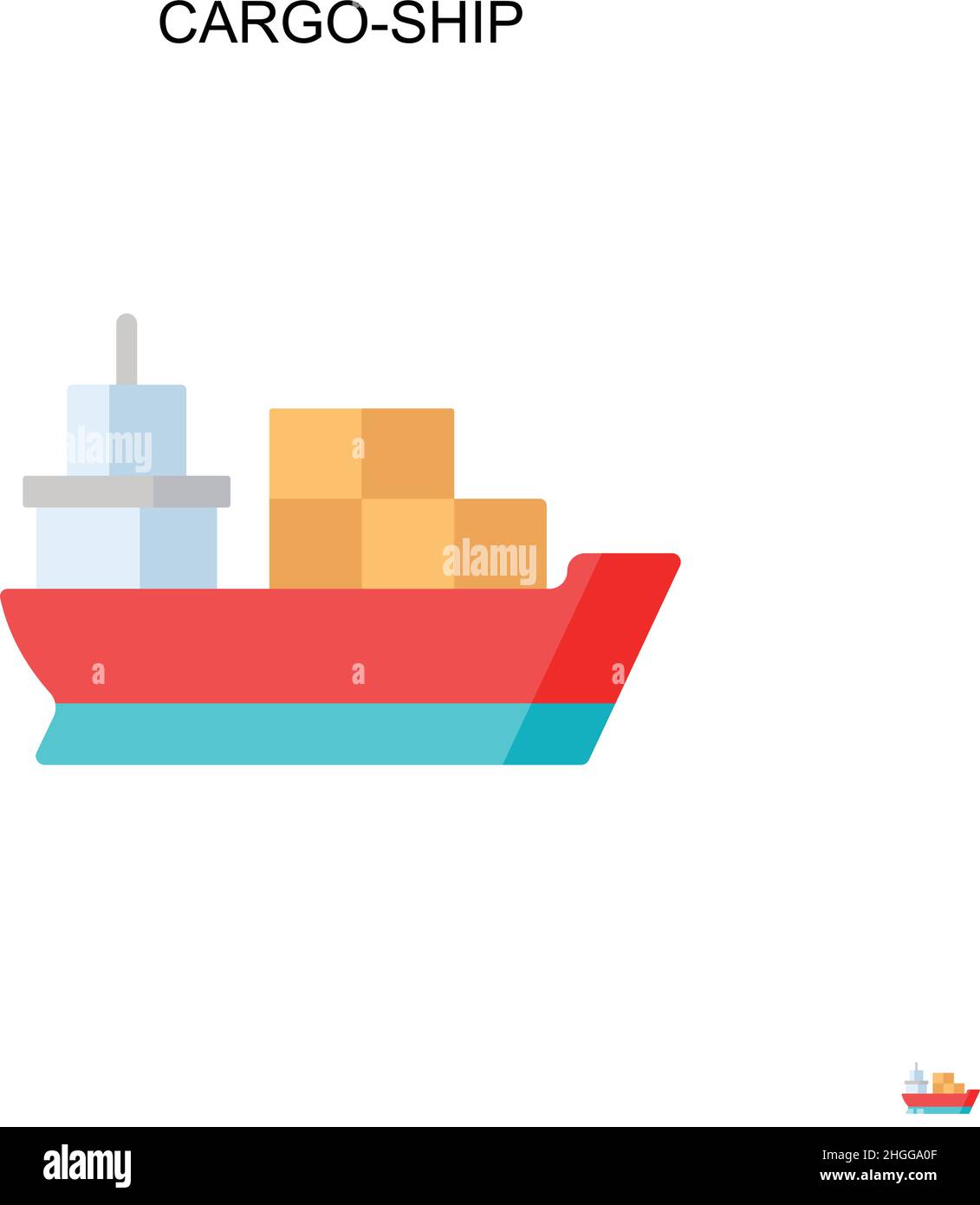 Icône de vecteur simple CARGO-Ship.pictogramme moderne de couleur ...