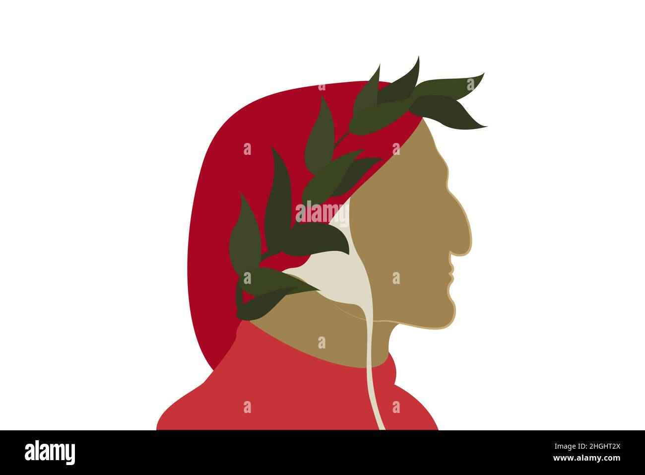 L'écrivain italien poète concept, portrait de dessin animé vectoriel ...