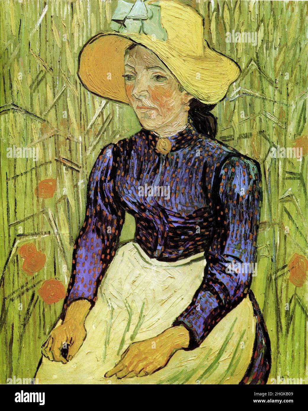 Van Gogh Vincent - Collection privée - paysanne contre un fond de blé ...