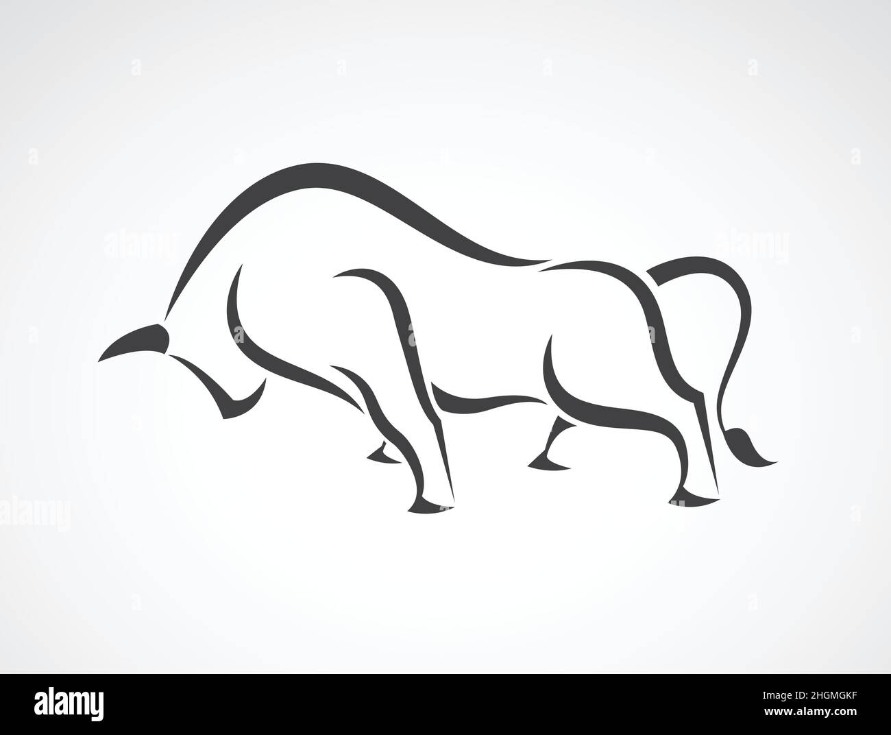 Vecteur d'un motif de taureau sur fond blanc.Illustration vectorielle ...