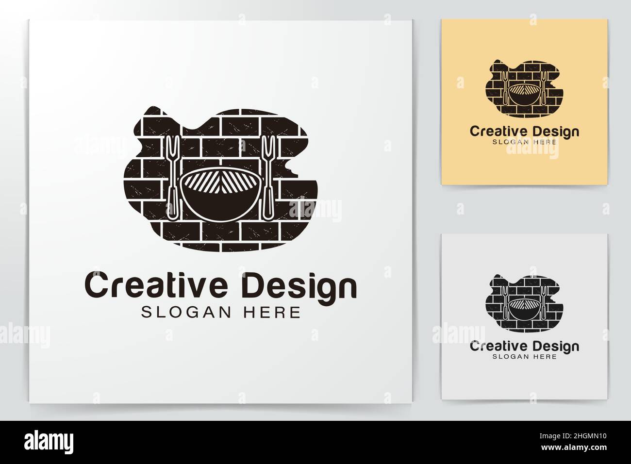 Idées de logo barbecue en brique. Logo inspiration. Illustration Du ...