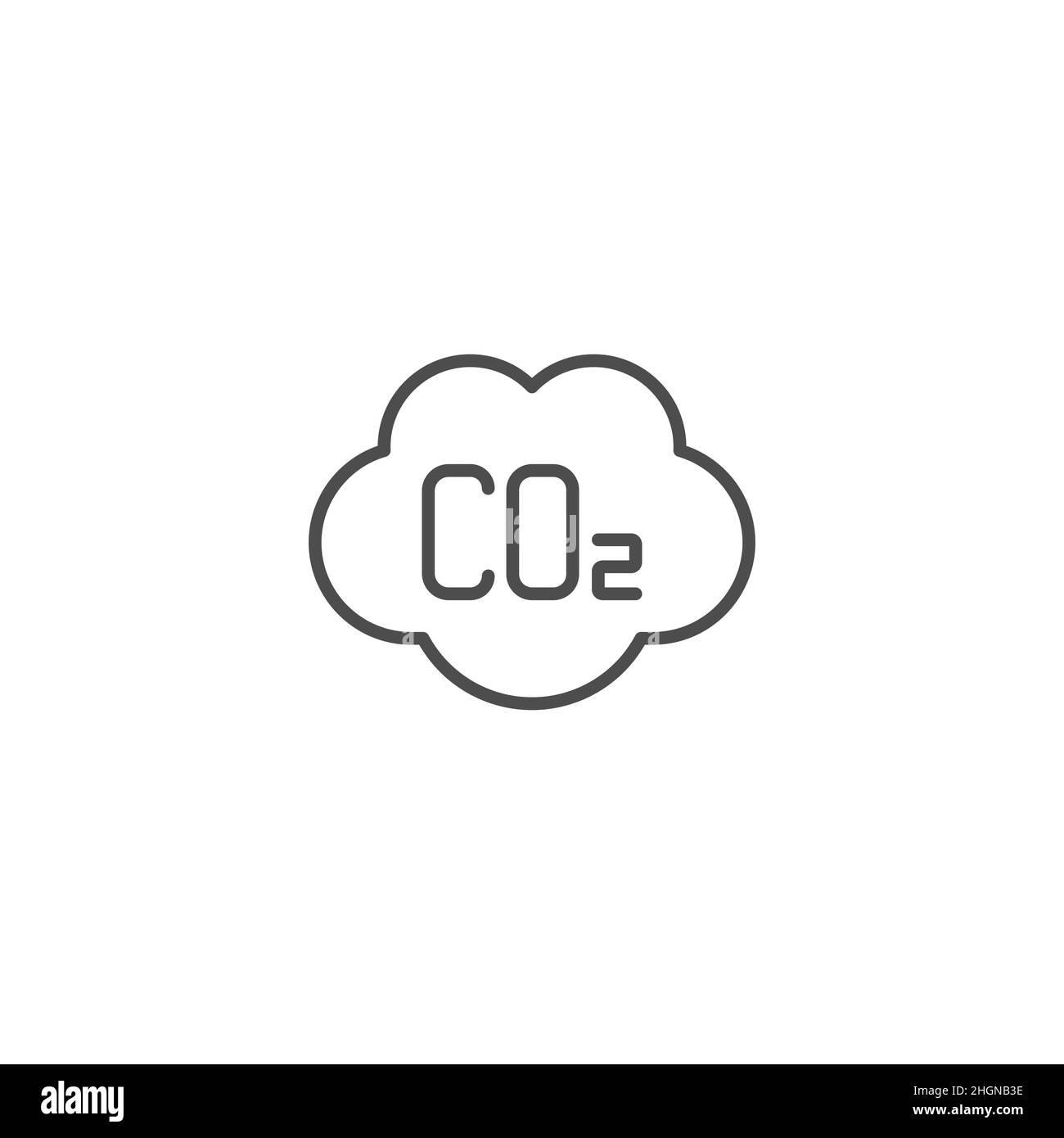 CO2 icône de la ligne de nuage. Signe de style linéaire pour le concept ...