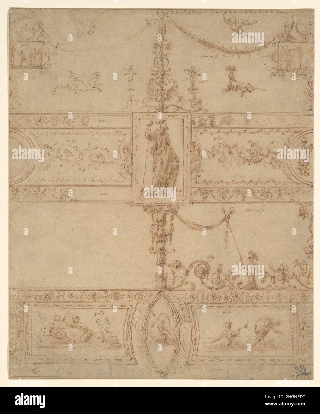 Design pour une décoration grotesque ca.1543–45 Luzio Luzzi (également ...