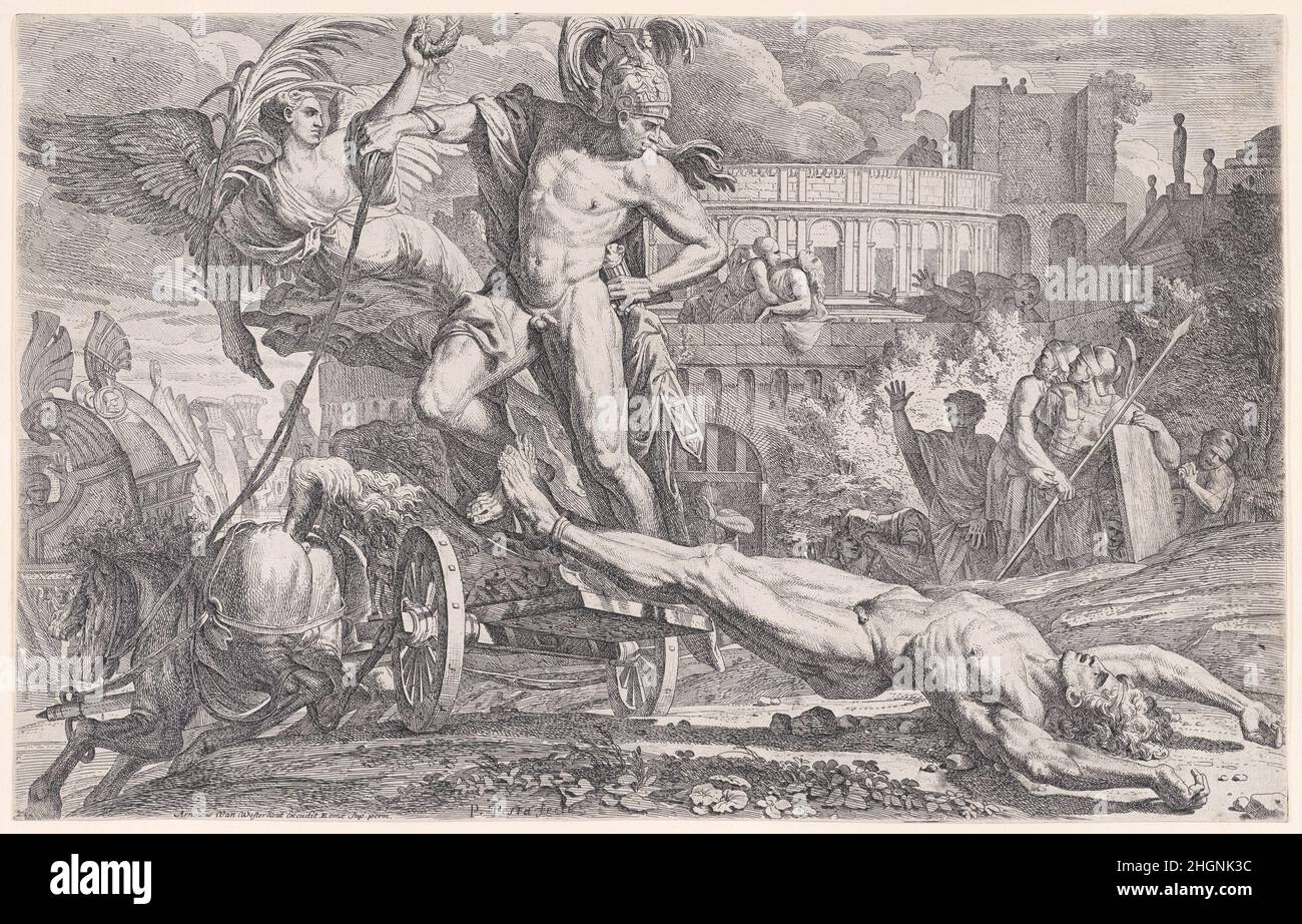 Achilles dragging body hector around walls troy Banque de photographies ...