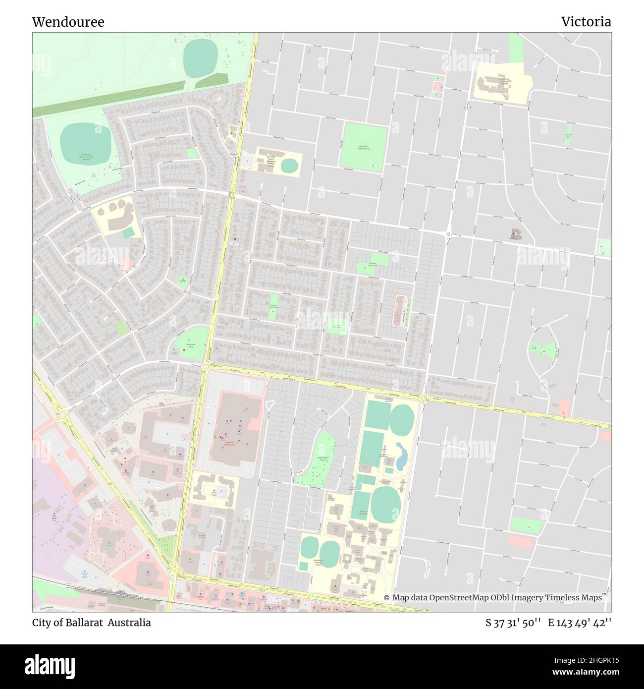 Wendouree, ville de Ballarat, Australie, Victoria, S 37 31' 50'', E 143 ...