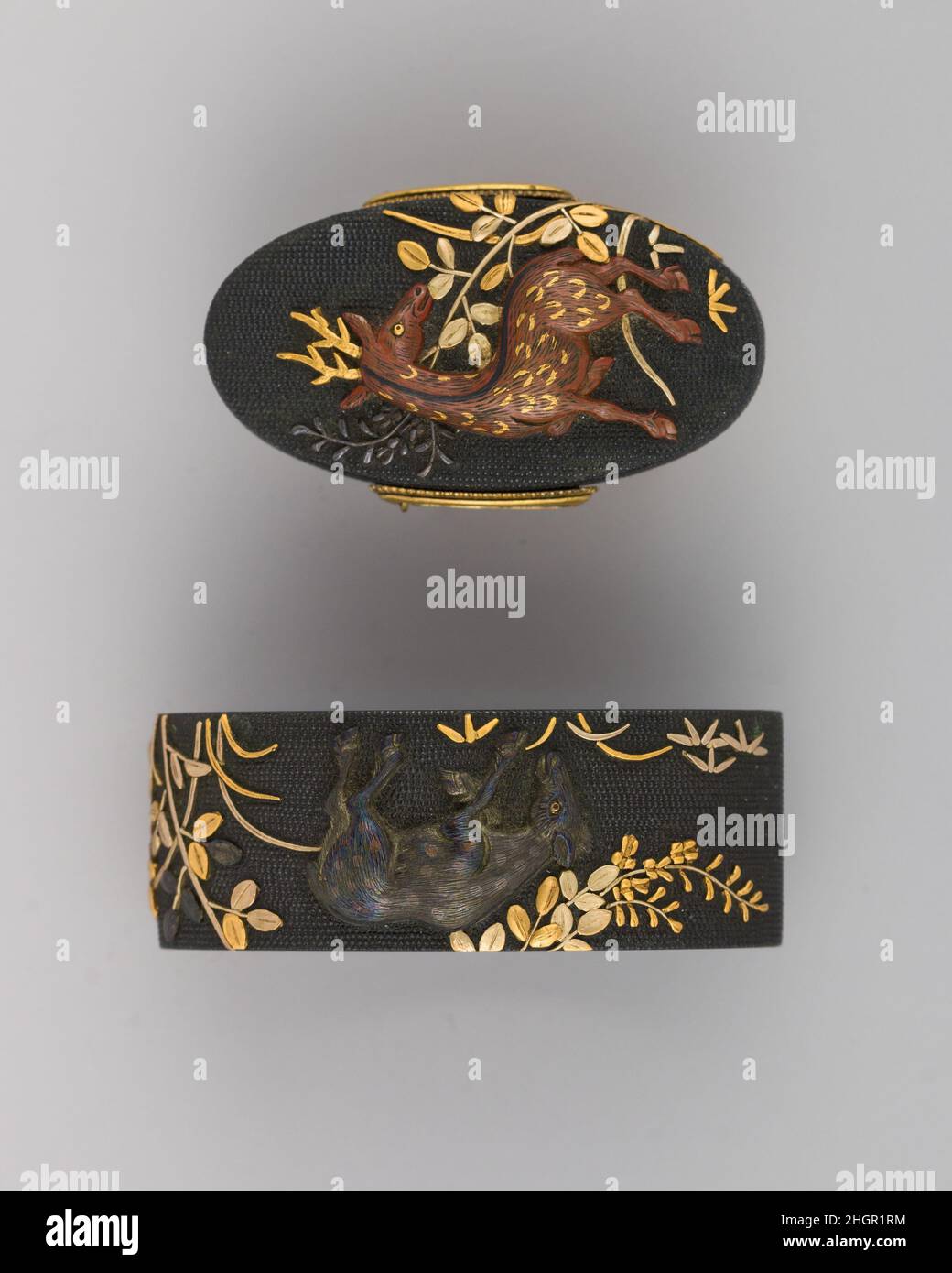 SWORD-Hilt Collar and pommel (Fuchigashira) 18th Century Japanese A ...