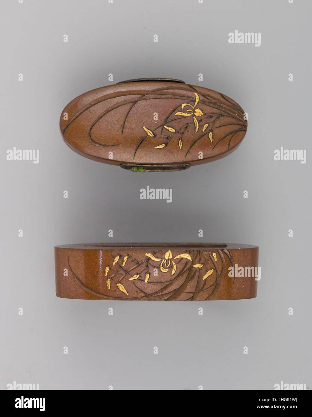 SWORD-Hilt Collar and pommel (Fuchigashira) 19th Century Japanese A ...