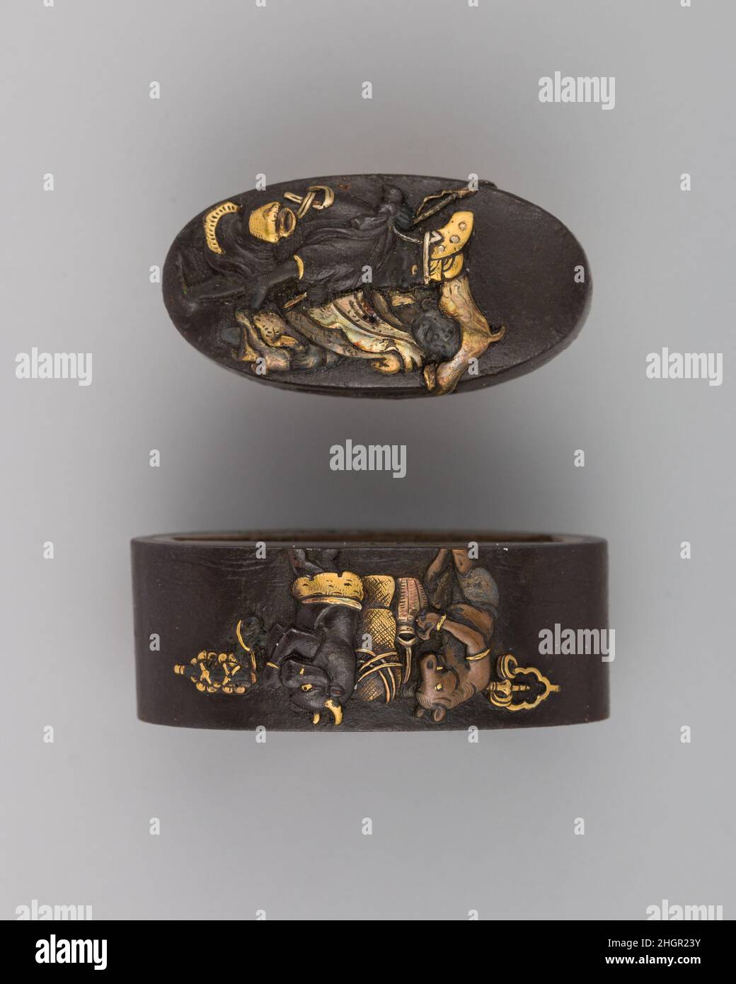 SWORD-Hilt Collar and pommel (Fuchigashira) 19th Century Japanese A ...
