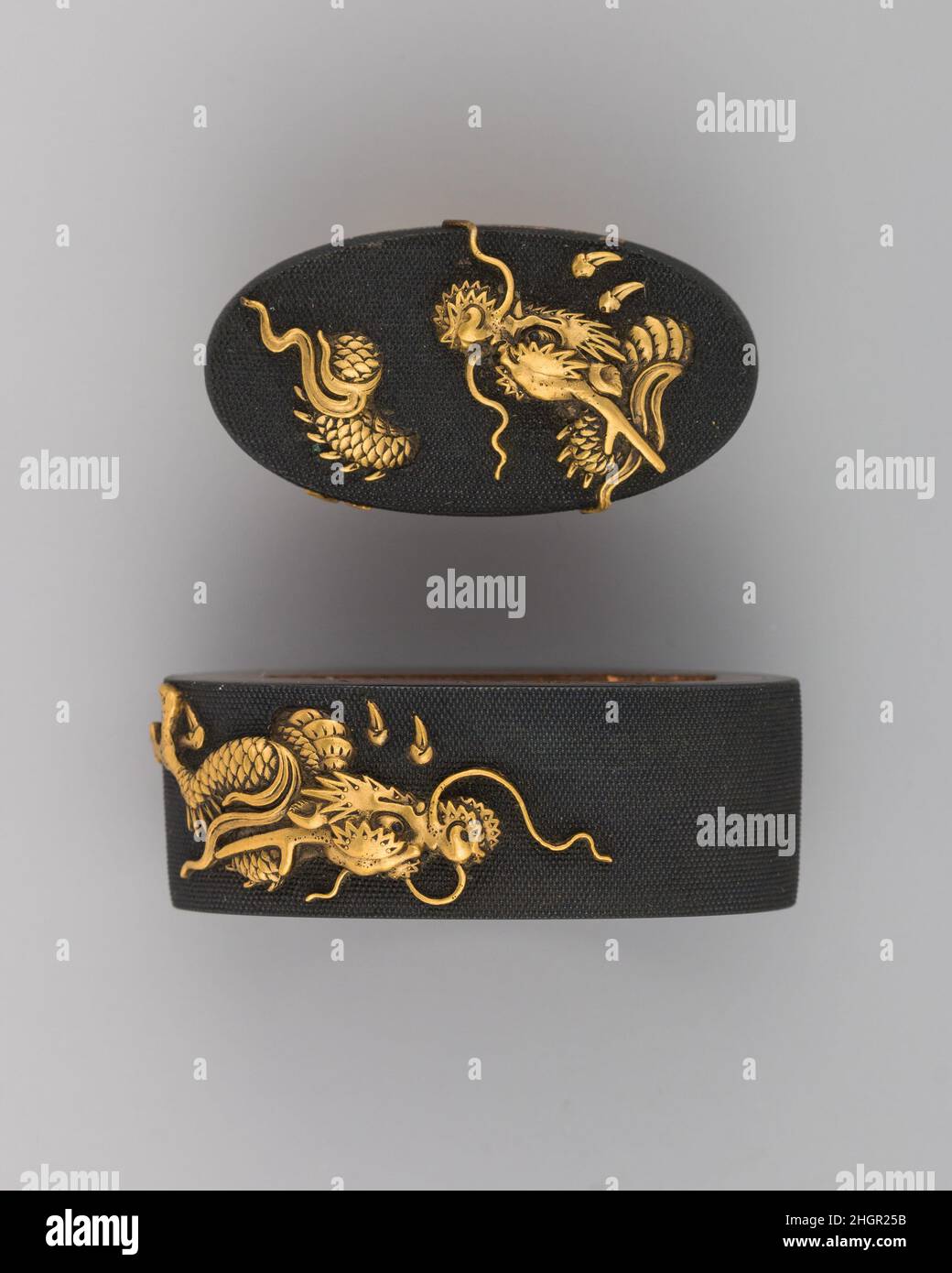SWORD-Hilt Collar and pommel (Fuchigashira) 18th Century Japanese A ...
