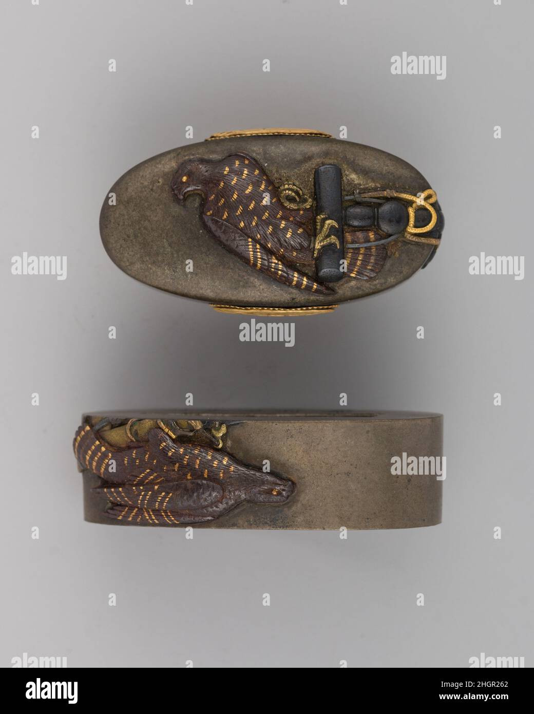 SWORD-Hilt Collar and pommel (Fuchigashira) 19th Century Japanese A ...