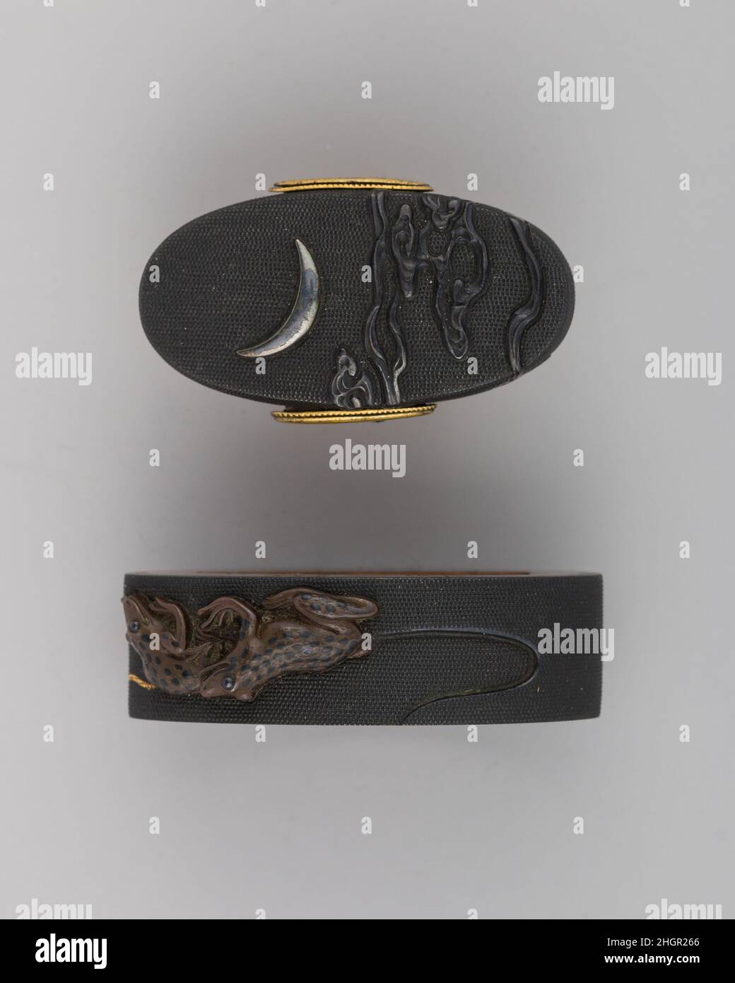 SWORD-Hilt Collar and pommel (Fuchigashira) 19th Century Japanese A ...