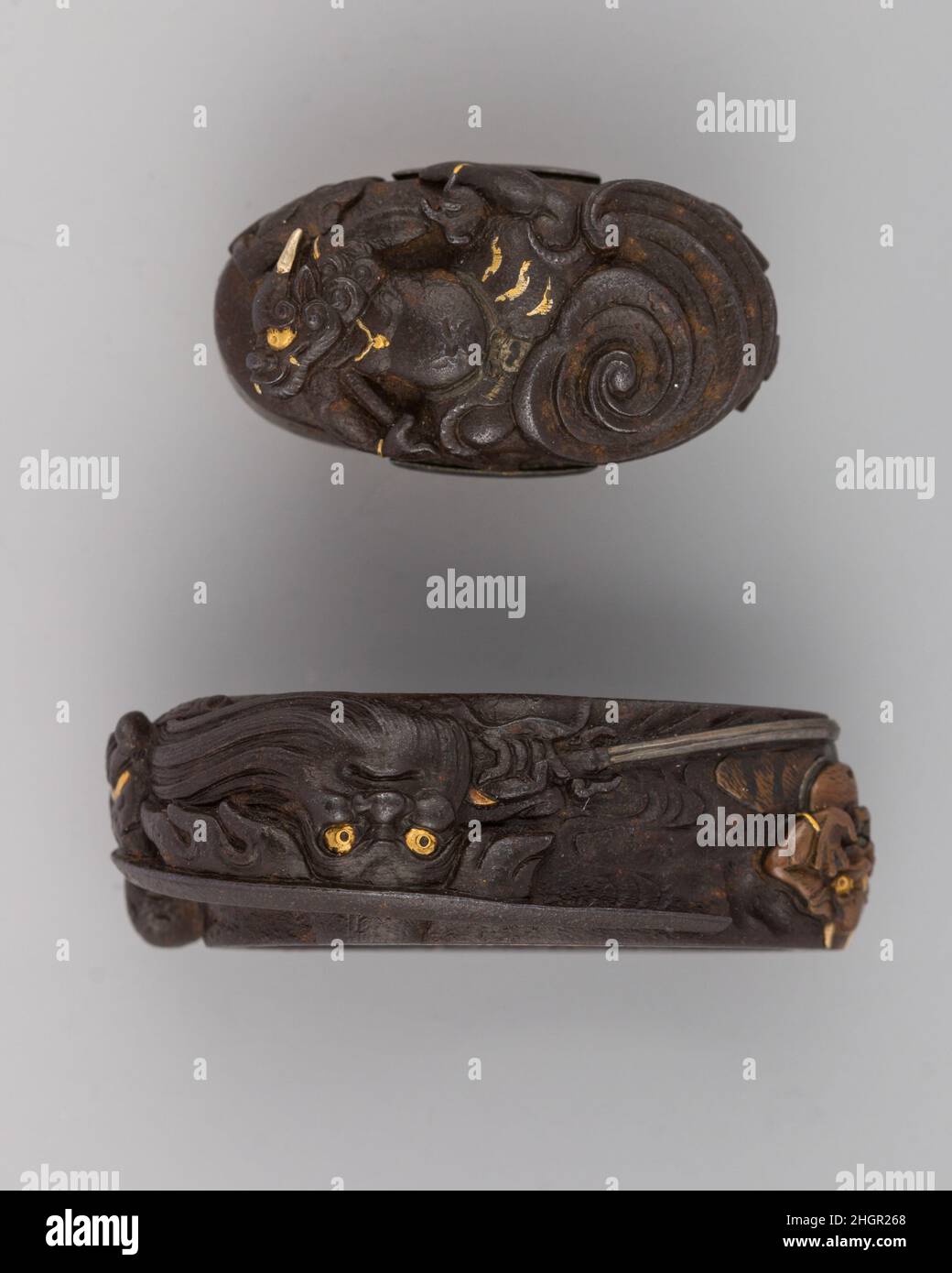 SWORD-Hilt Collar and pommel (Fuchigashira) 18th Century Japanese A ...