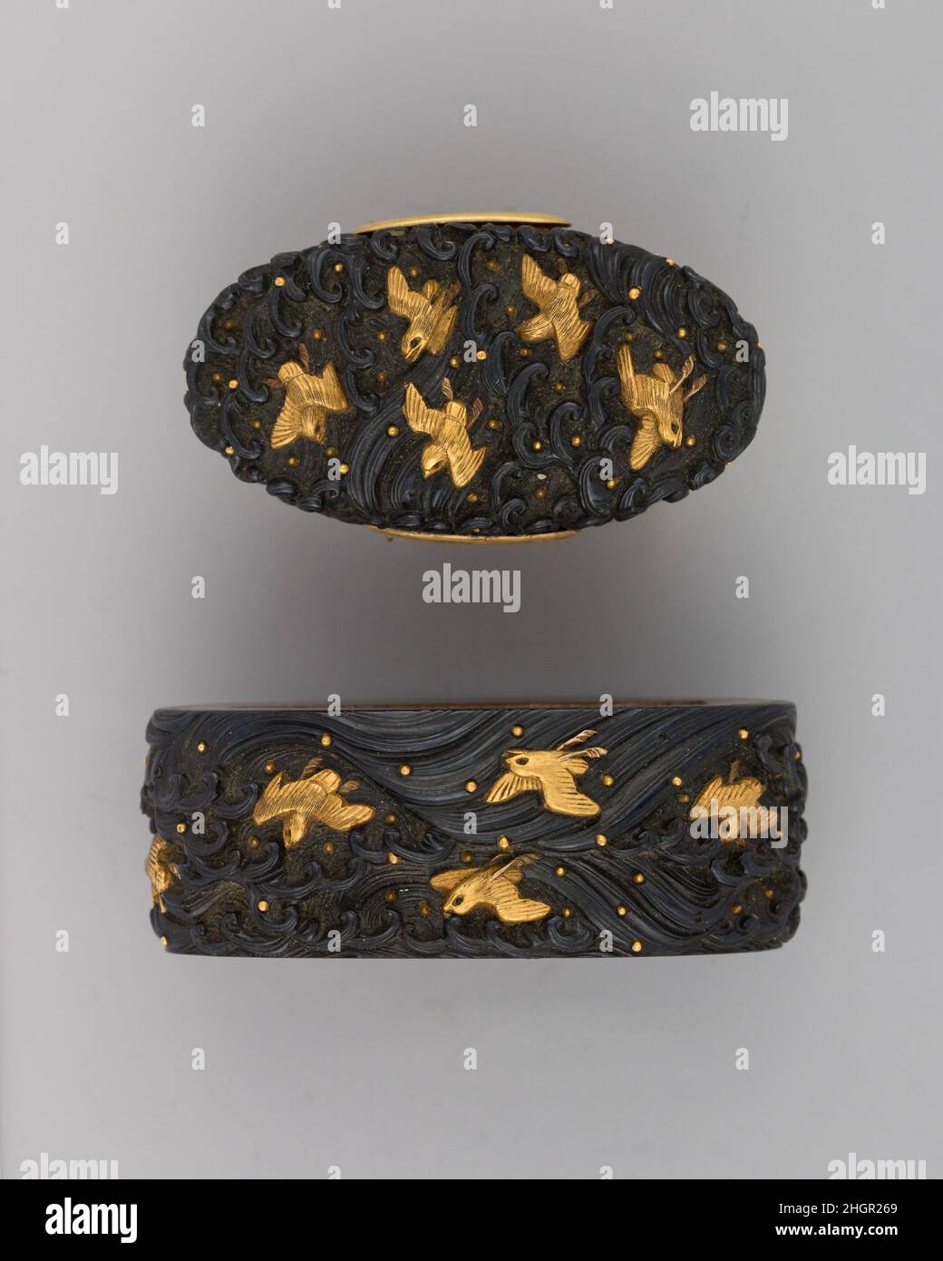 SWORD-Hilt Collar and pommel (Fuchigashira) 18th Century Japanese A ...