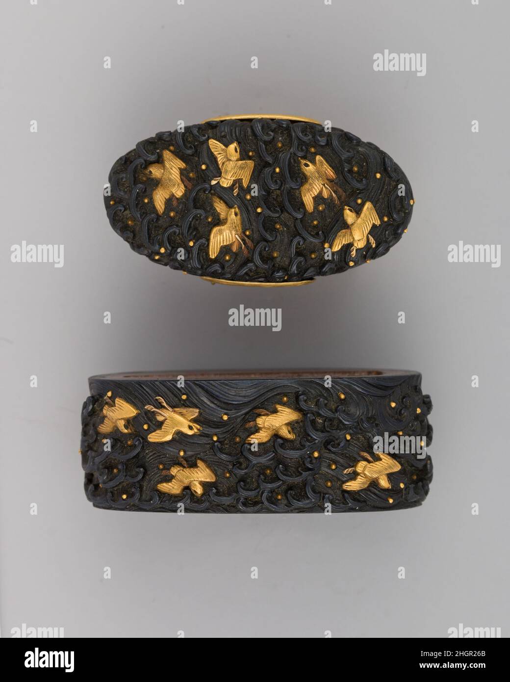 SWORD-Hilt Collar and pommel (Fuchigashira) 18th Century Japanese A ...