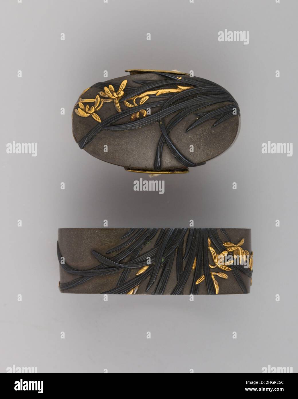 SWORD-Hilt Collar and pommel (Fuchigashira) 19th Century Japanese A ...