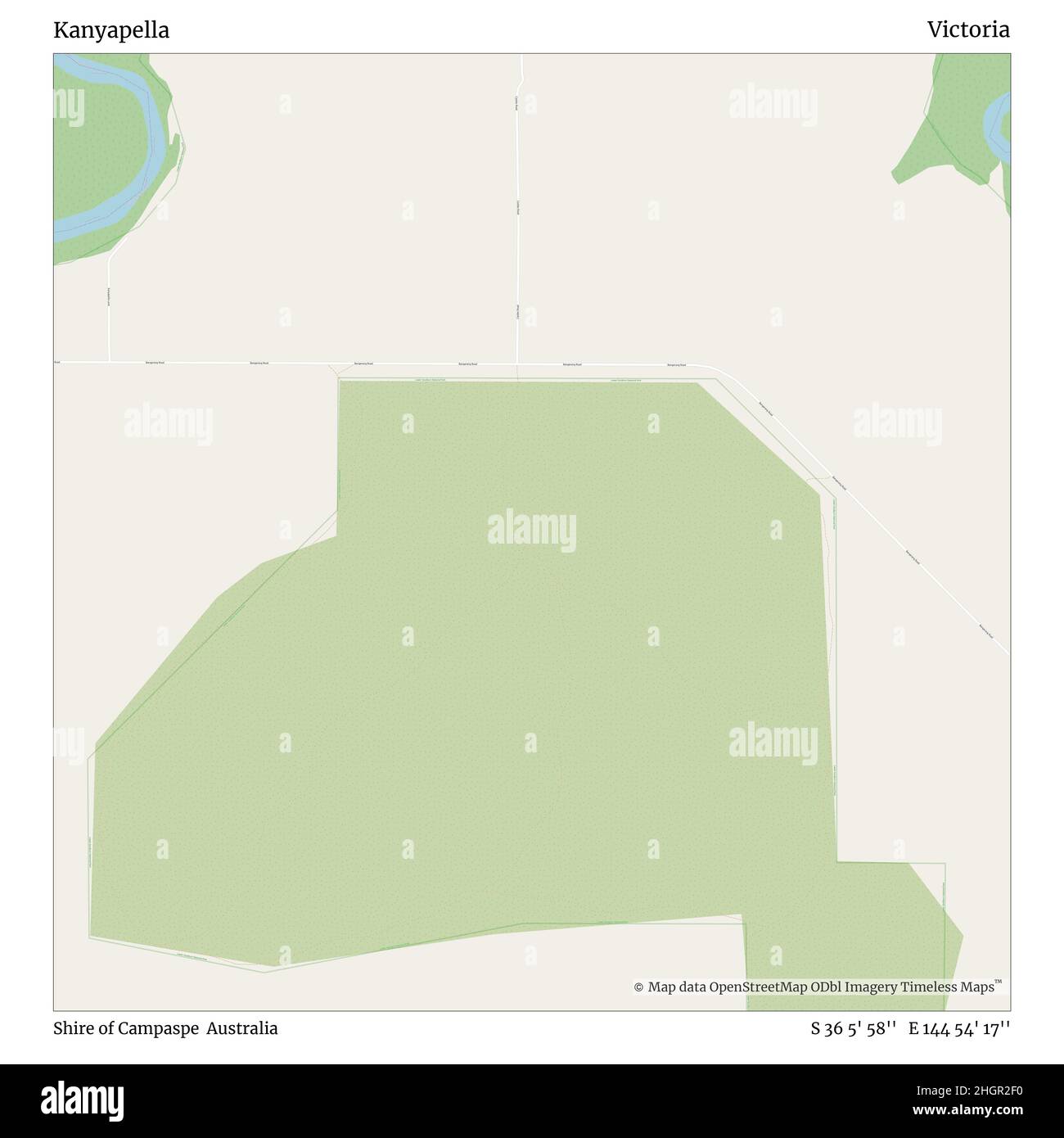 Kanyapella, Shire of Campaspe, Australie, Victoria, S 36 5' 58'', E 144 ...