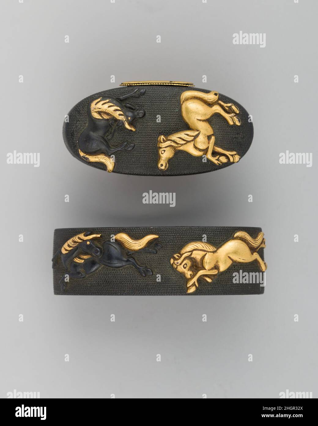 SWORD-Hilt Collar and pommel (Fuchigashira) 17th Century Japanese A ...