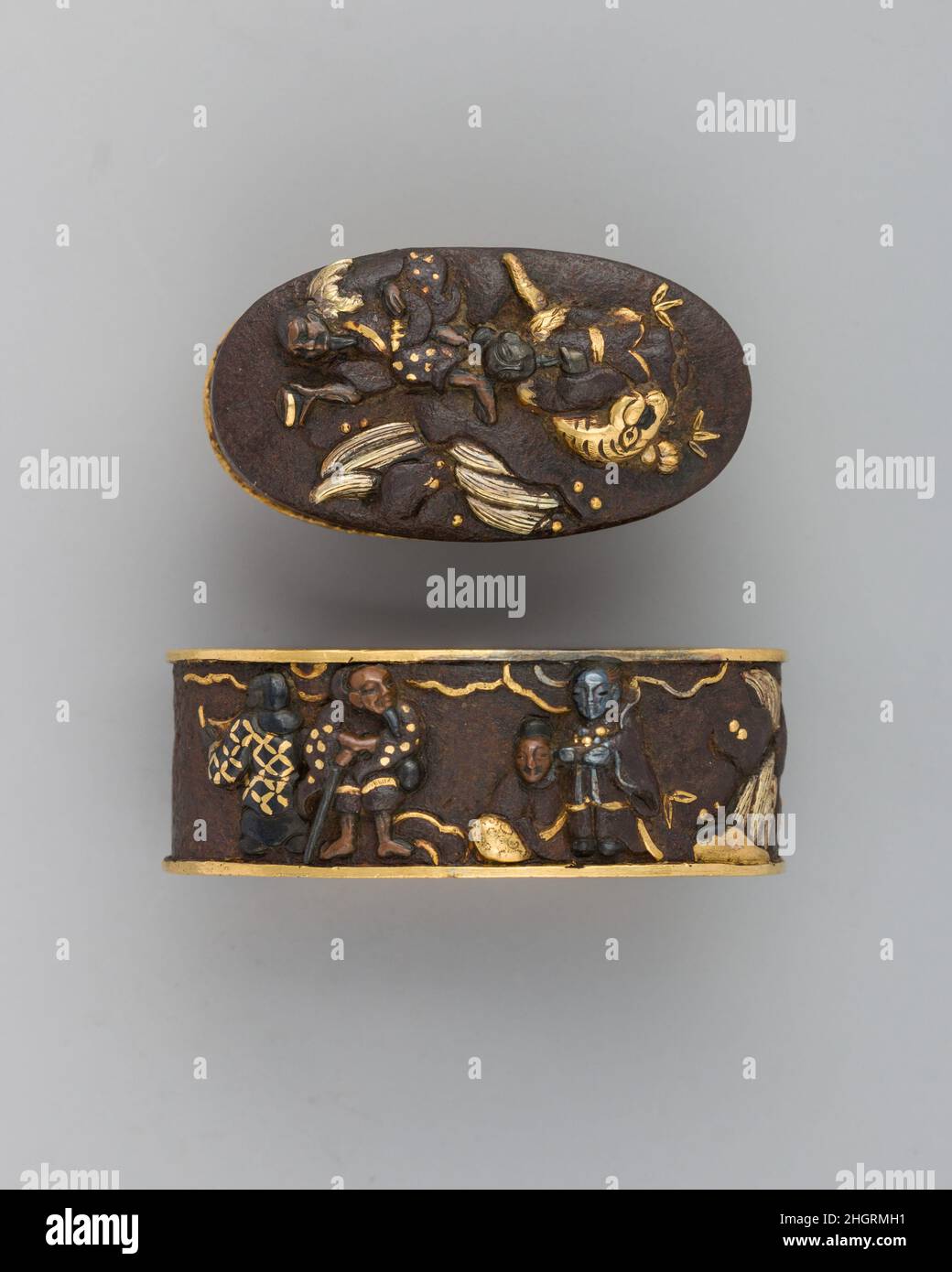 SWORD-Hilt Collar and pommel (Fuchigashira) 18th Century Japanese A ...