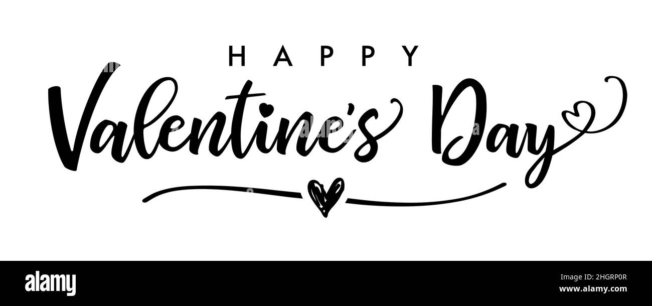 La Saint-Valentin créatif élégant texte, écriture manuscrite bannière ...