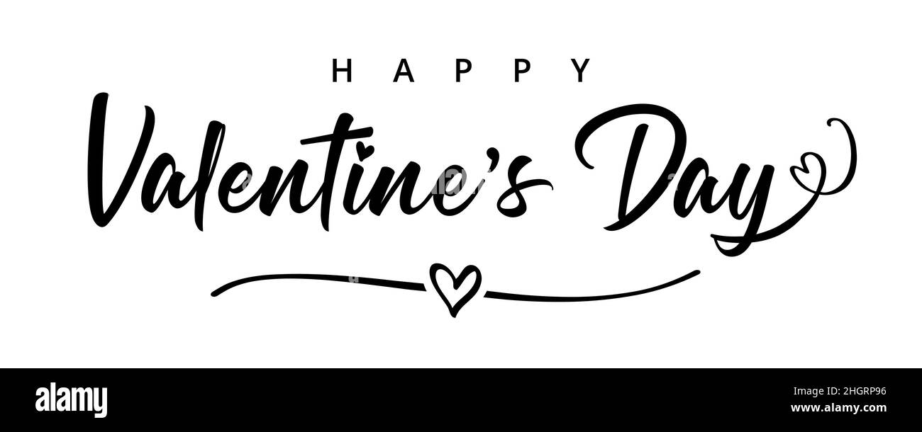 La Saint-Valentin créatif élégant texte, écriture manuscrite bannière ...