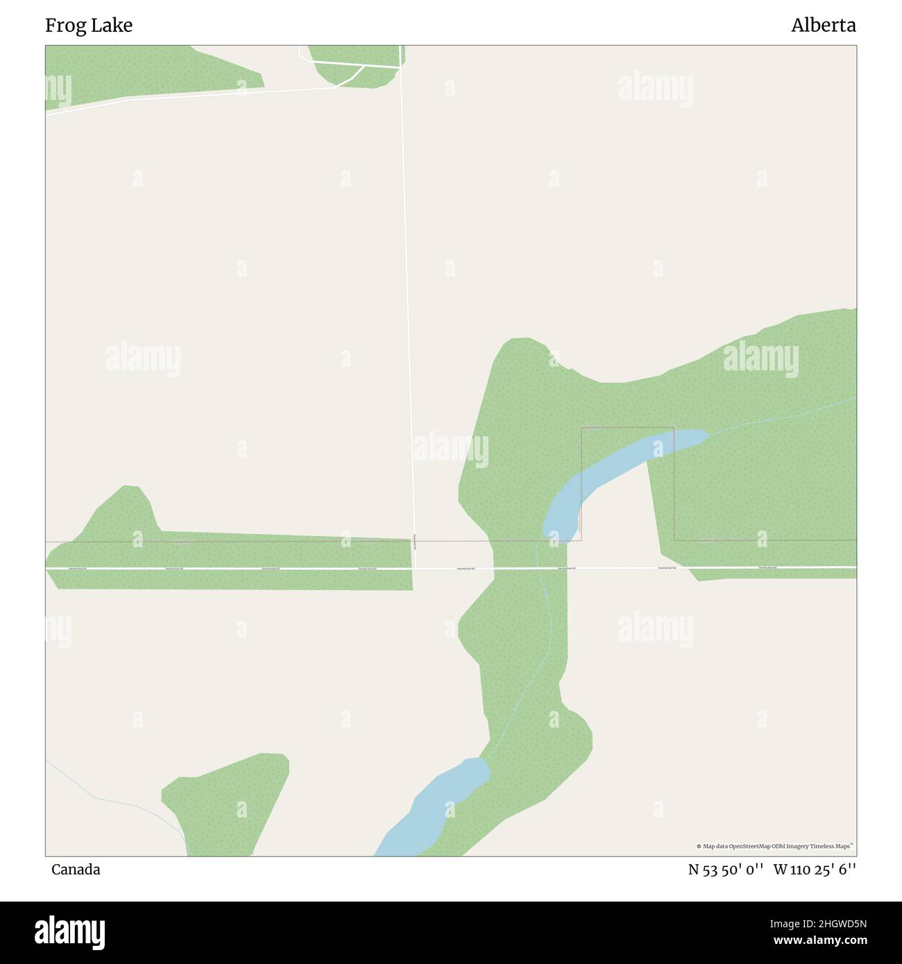 Frog Lake, Canada, Alberta, N 53 50' 0'', W 110 25' 6'', carte ...