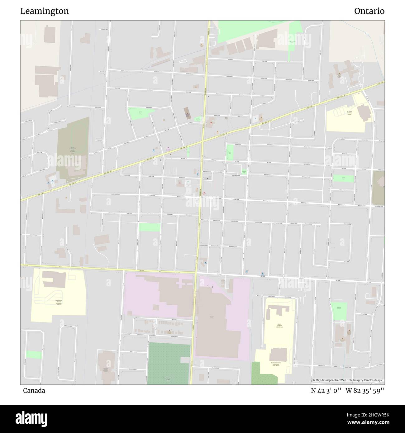Carte de leamington Banque d'images détourées - Alamy