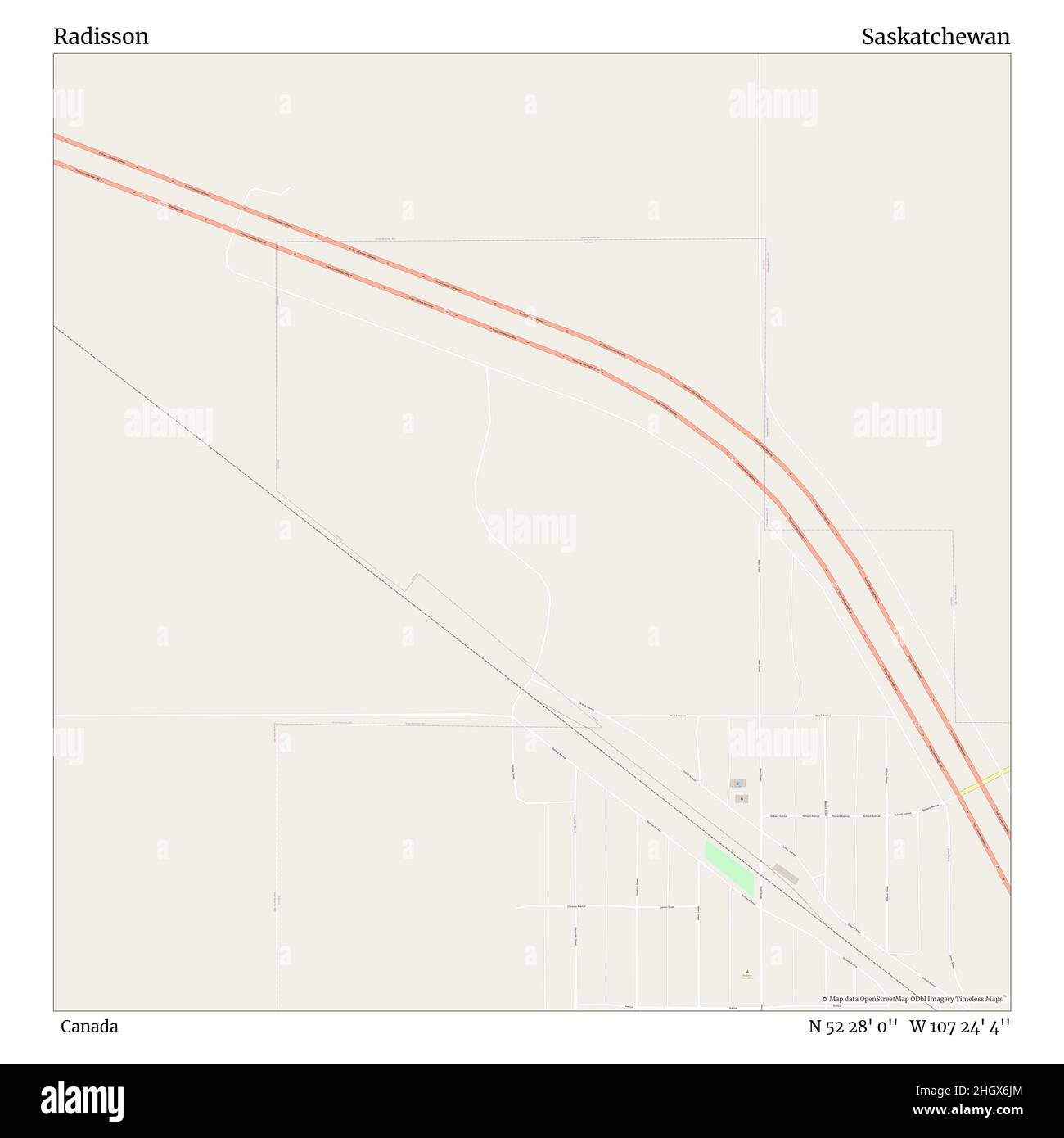 Radisson, Canada, Saskatchewan, N 52 28' 0'', W 107 24' 4'', carte ...