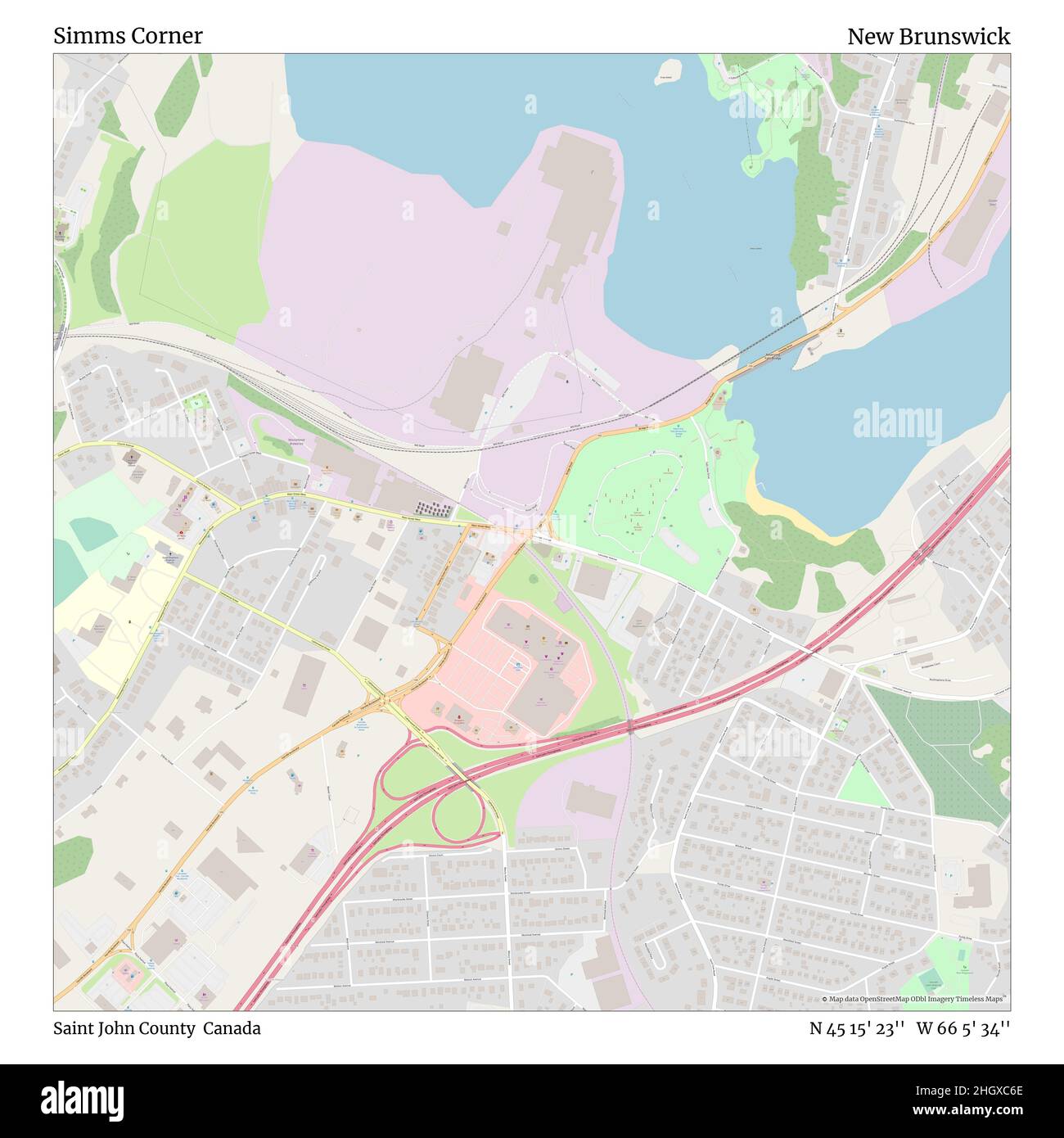 Simms Corner, comté de Saint John, Canada, Nouveau-Brunswick, N 45 15 ...