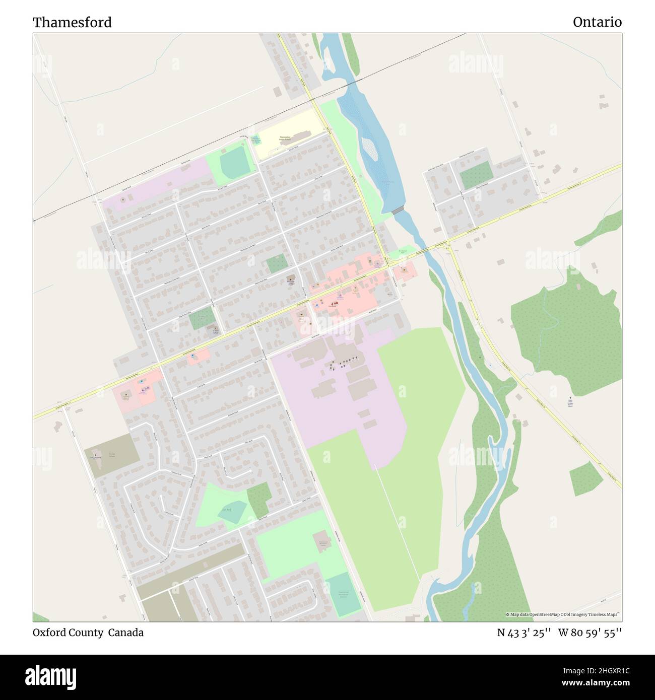 Carte de l'ontario de thamesford Banque de photographies et d’images à ...