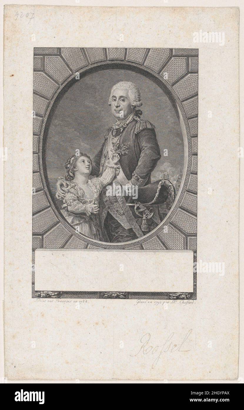 Potrait de Marquis Auguste-Louis Rossel de Cercy (1736-1804) avec sa ...