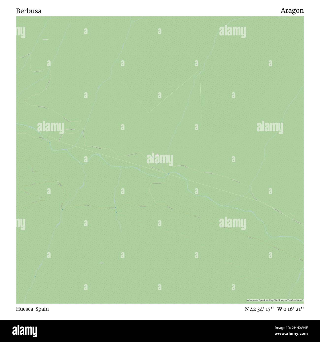 Berbusa, Huesca, Espagne, Aragon, N 42 34' 17'', W 0 16' 21'', carte ...