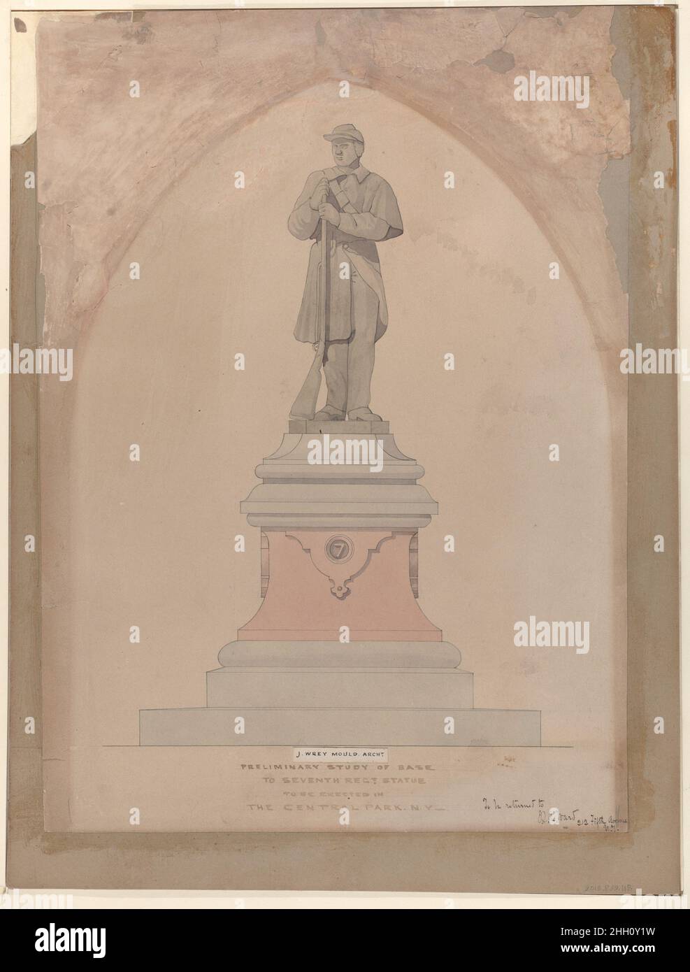Conception de piédestal pour le Mémorial du septième Régiment à Central ...