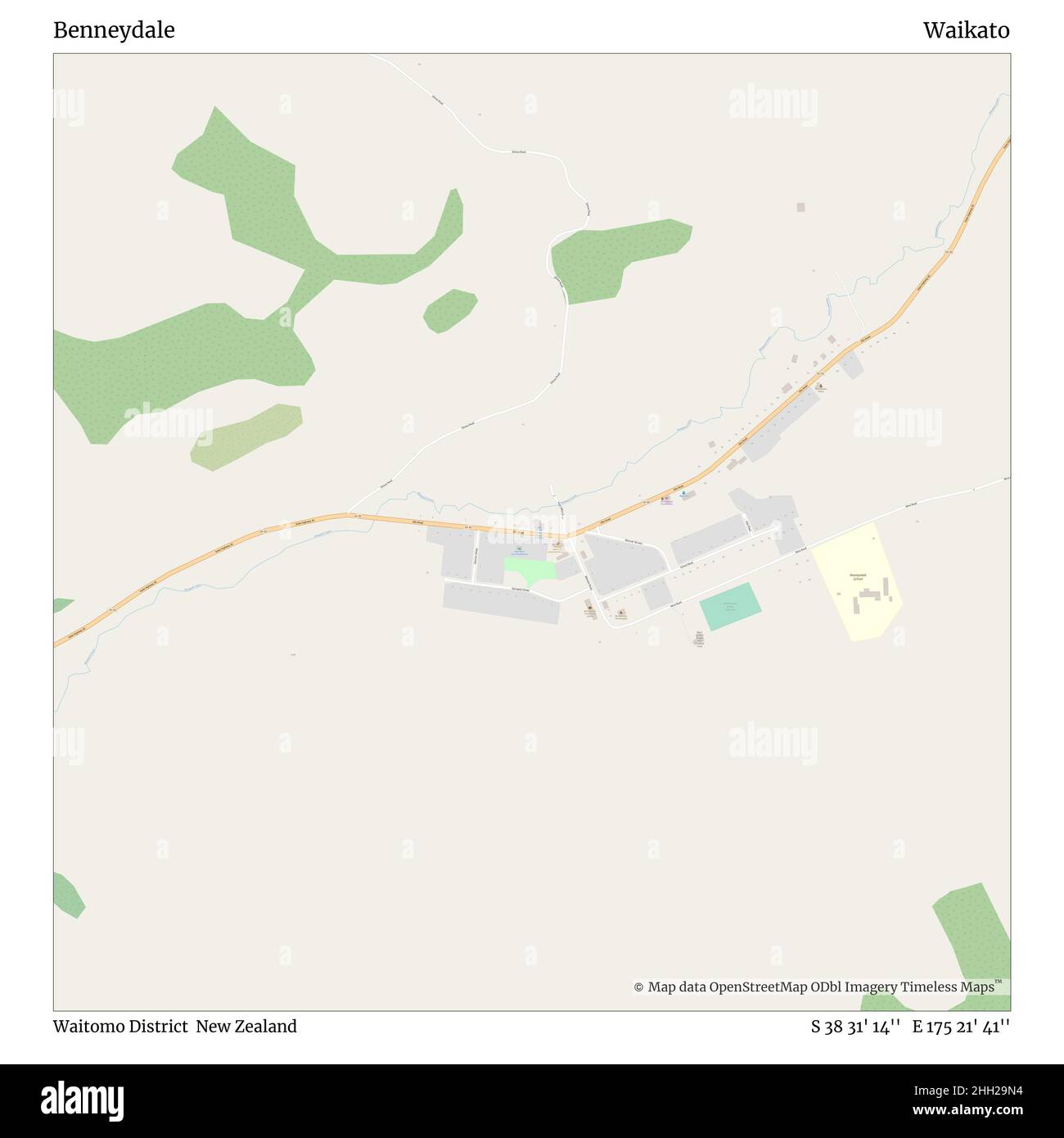 Benneydale, district de Waitomo, Nouvelle-Zélande, Waikato, S 38 31' 14 ...