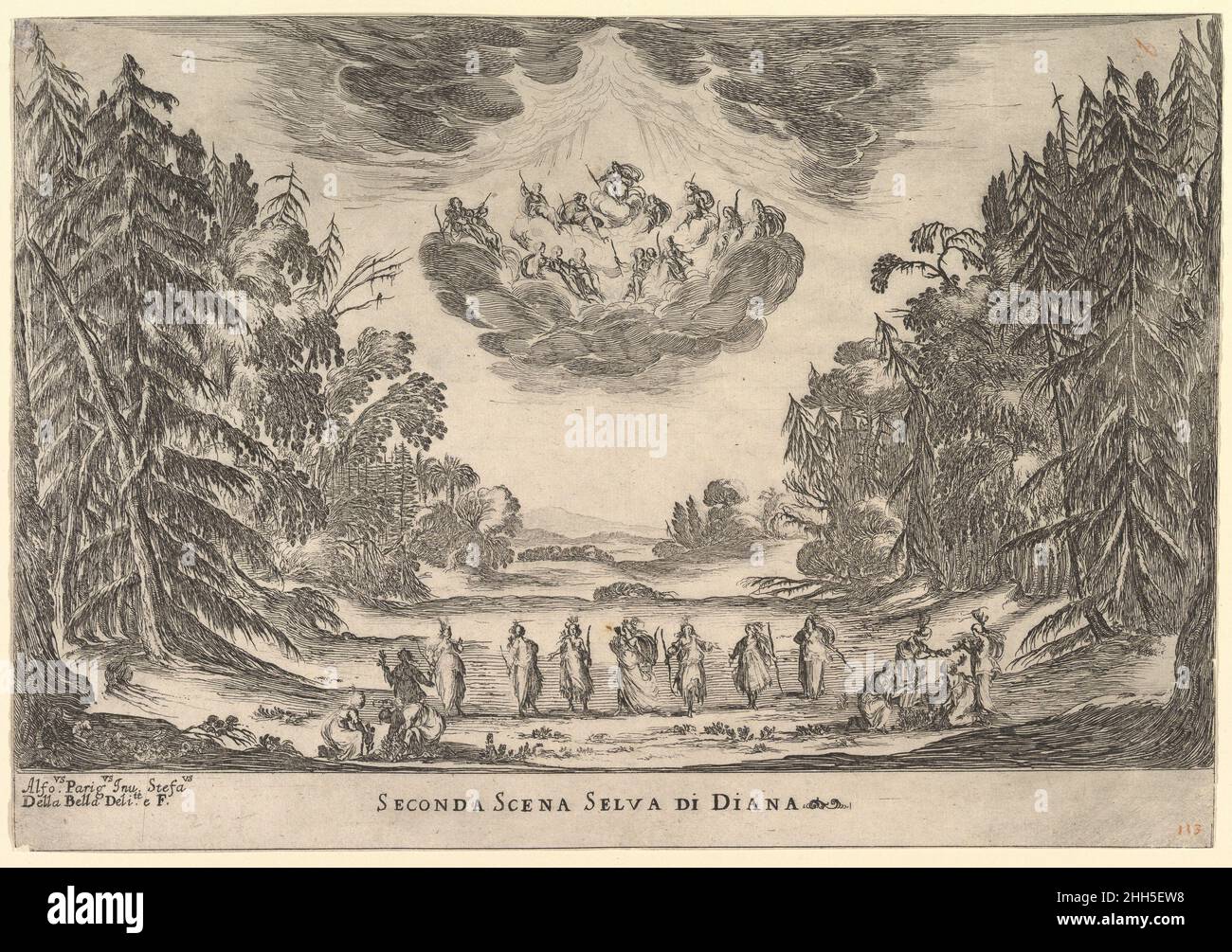 Deuxième scène, dans la forêt de Diana, du "mariage des dieux" (le ...