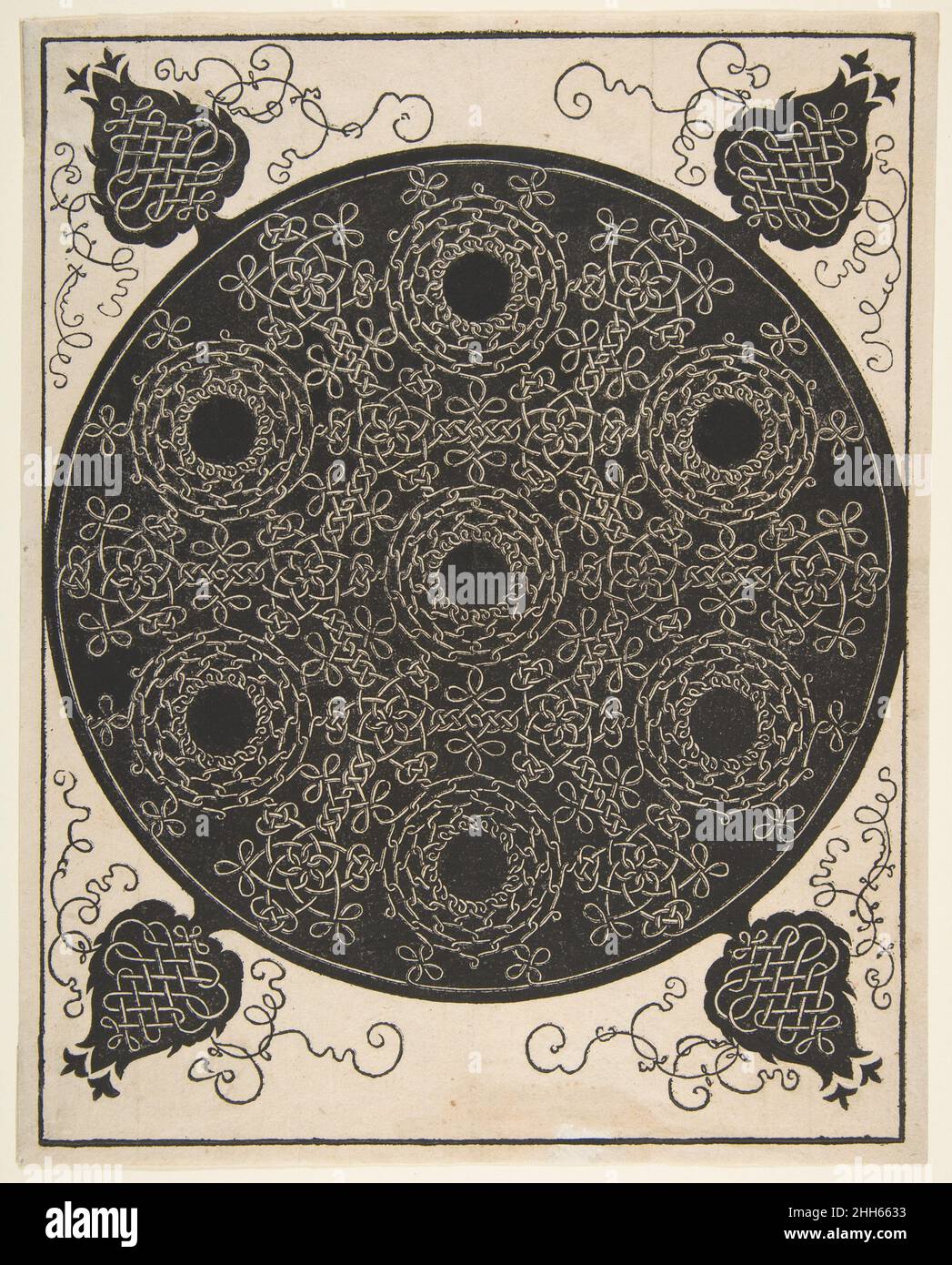 “le Sixième Knot”.Rond-point entrelacé avec sept couronnes 1521 avant ...