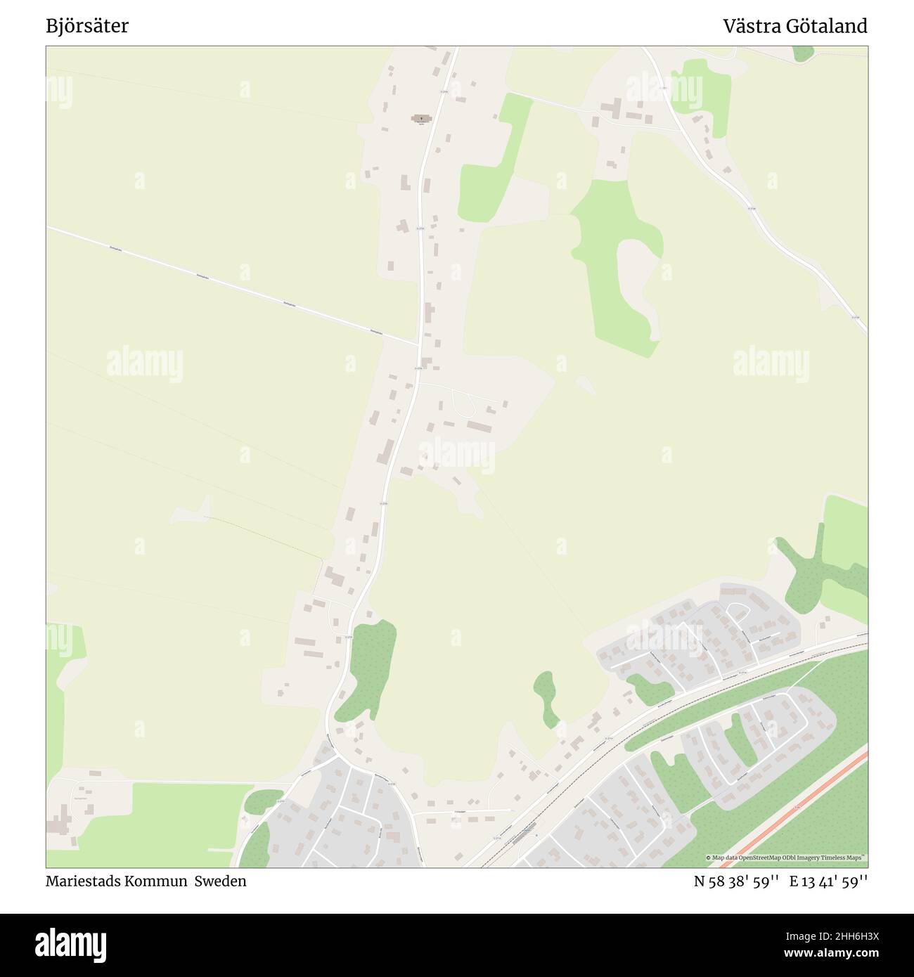 Björsäter, Mariestads Kommun, Suède, Västra Götaland, N 58 38' 59'', E ...