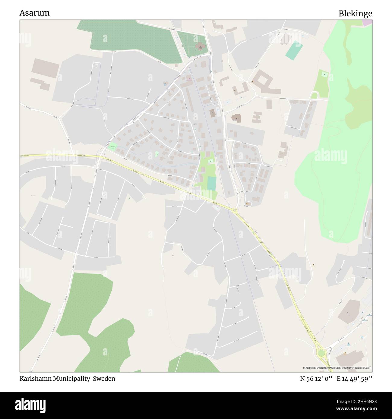 Asarum, municipalité de Karlshamn, Suède, Blekinge, N 56 12' 0'', E 14 ...