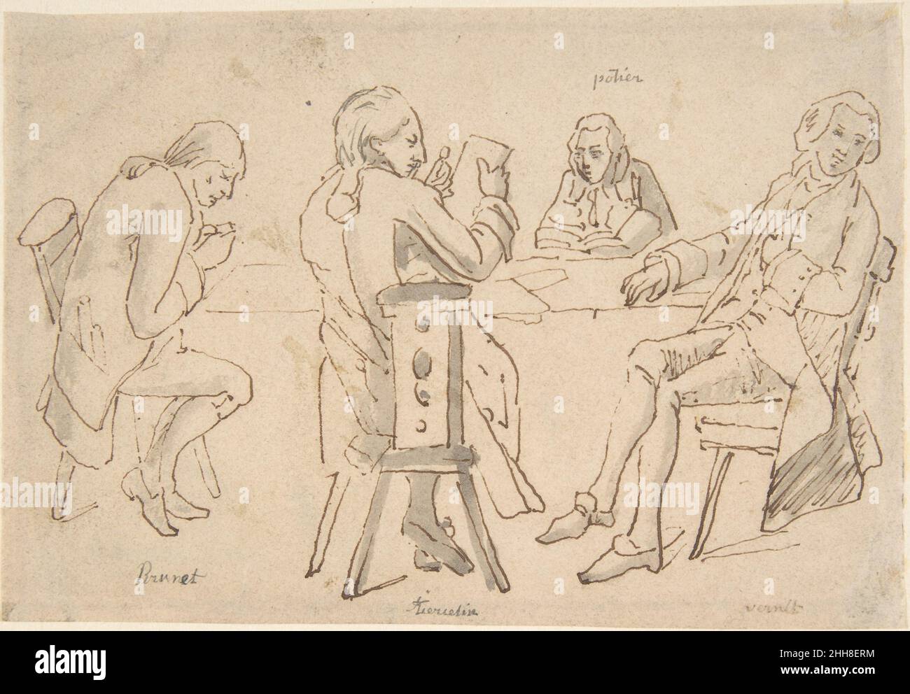 Quatre artistes assis Banque de photographies et d’images à haute ...