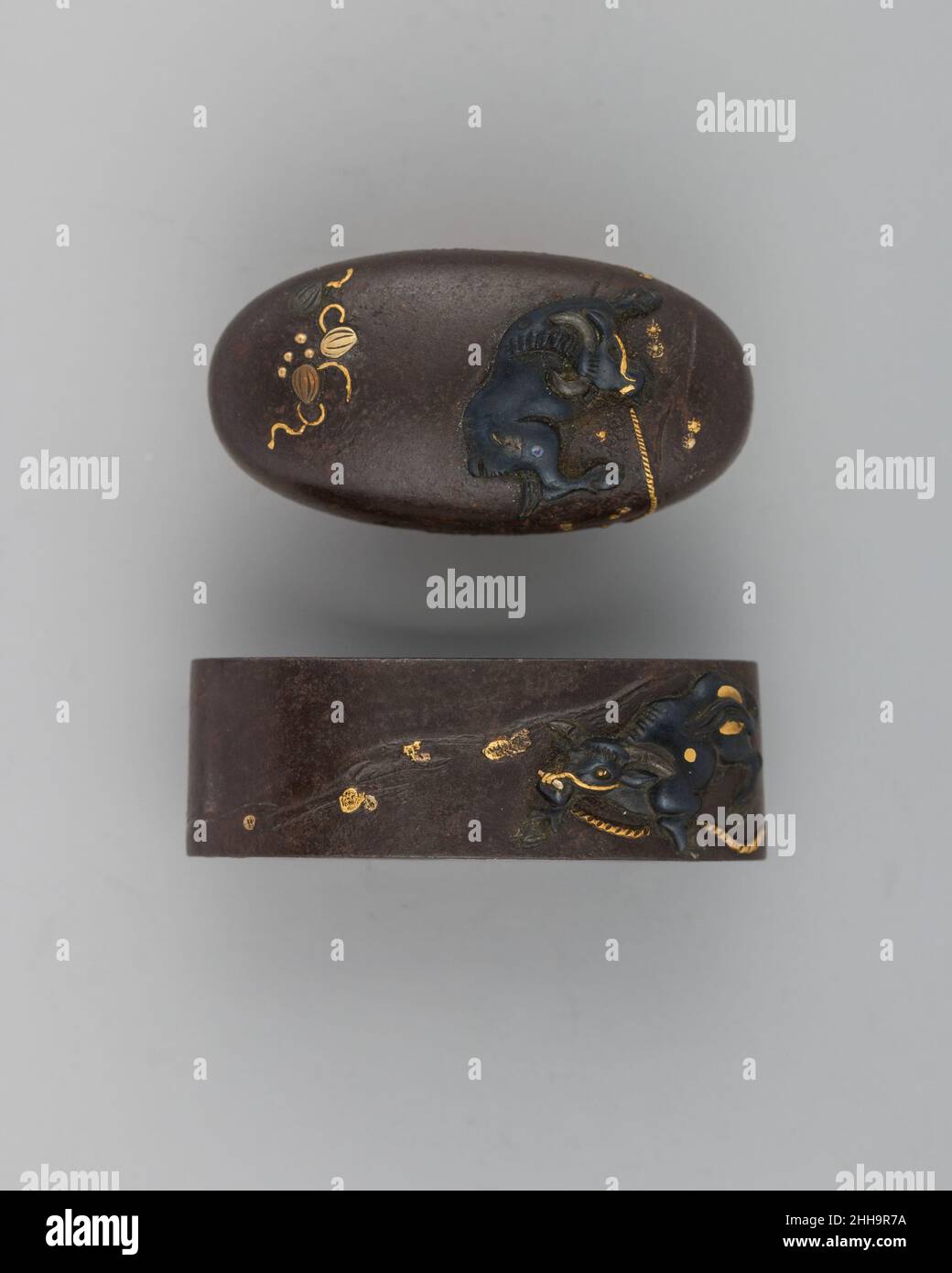 SWORD-Hilt Collar and pommel (Fuchigashira) 18th Century Japanese A ...