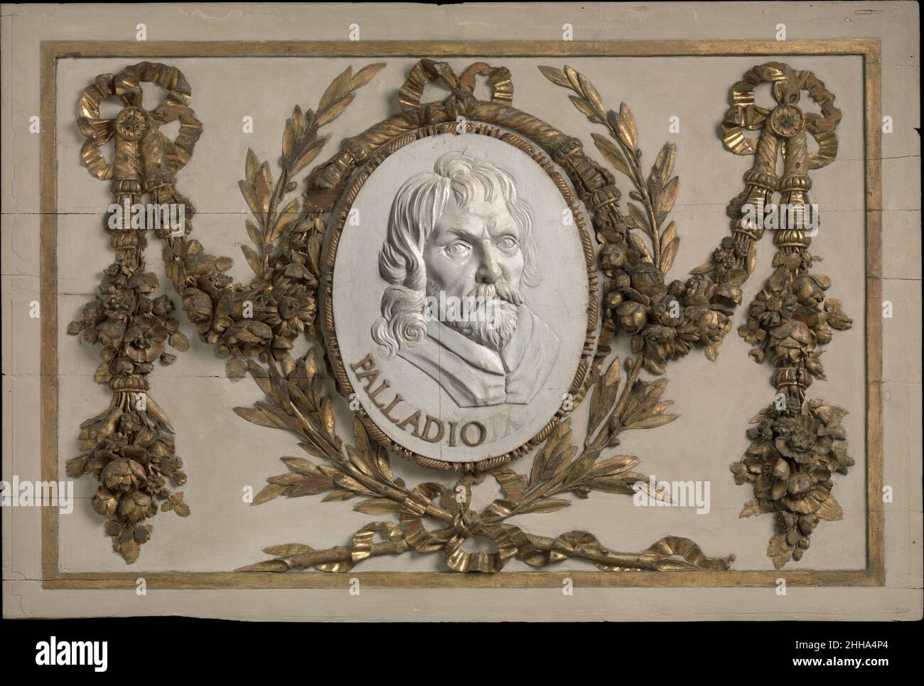 Panneau pour une frise décorative avec portrait de Palladio (à partir d ...