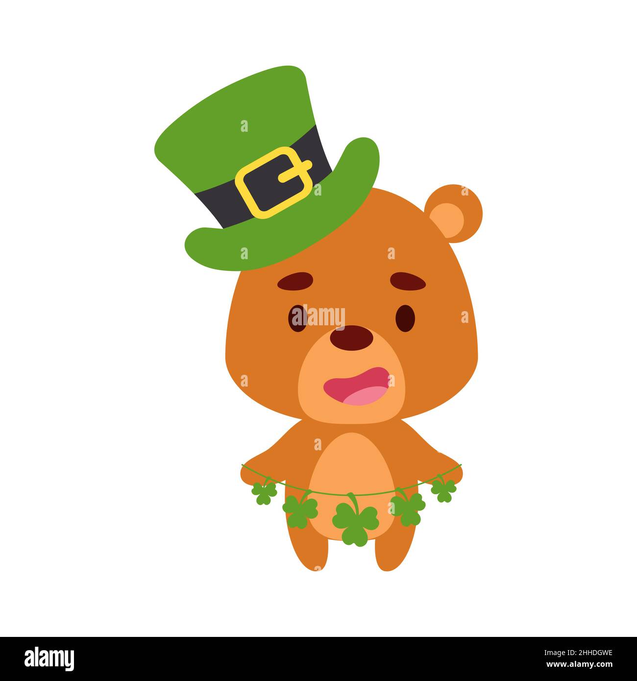 Ours mignon dans le chapeau de Lèprchaun de la Saint-Patrick contient ...