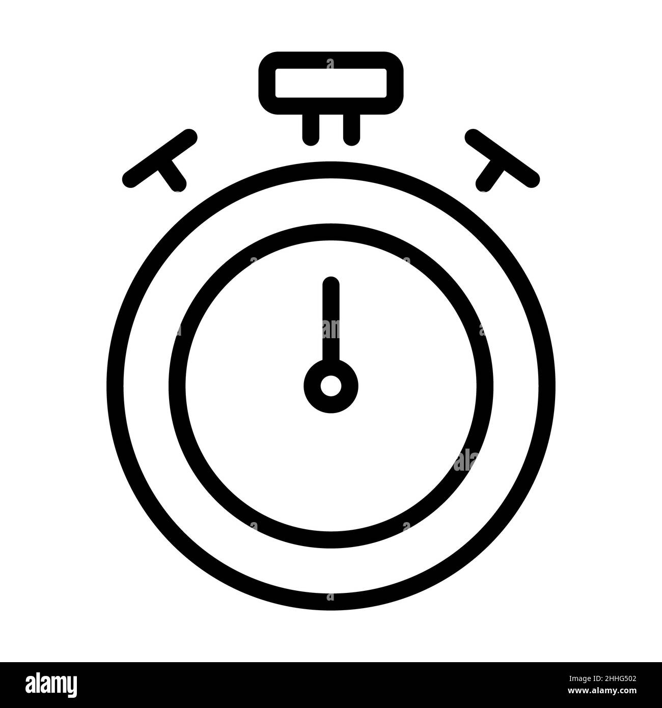 Icône horloge.Pictogramme heure.Symbole plat pour la bande.Trait.Isolé ...