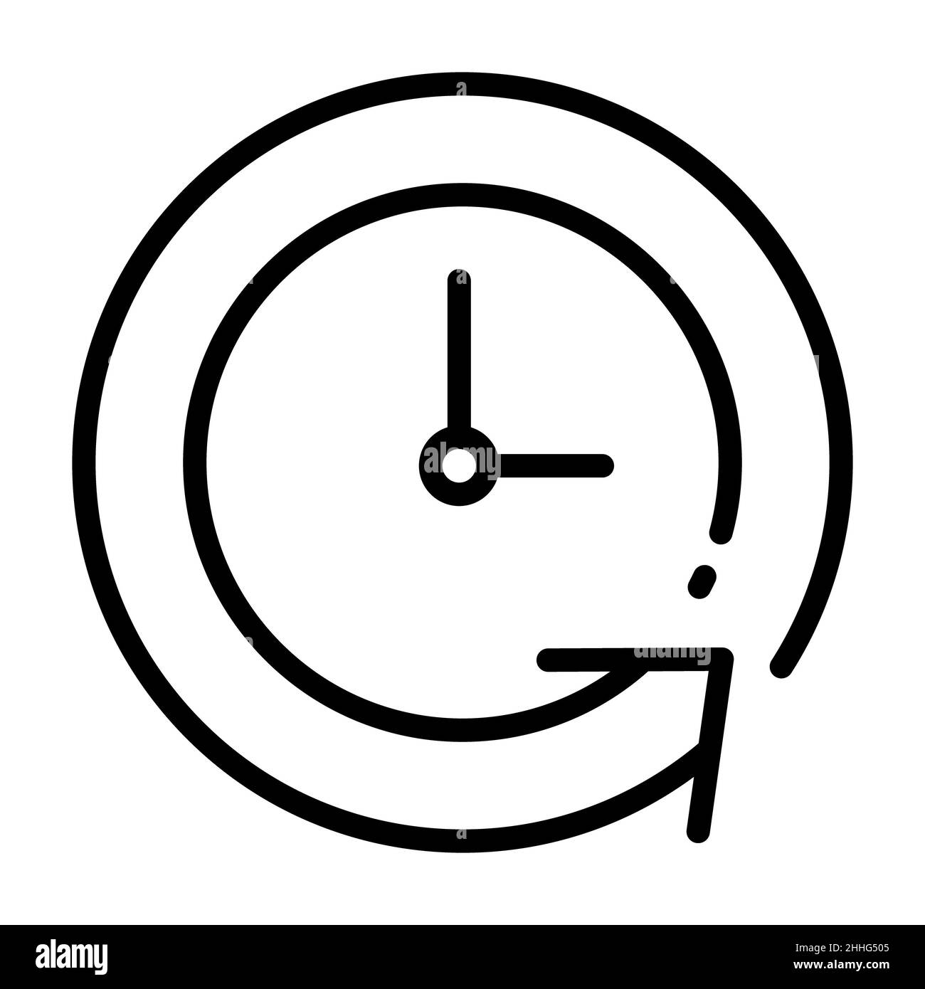 Icône horloge.Pictogramme heure.Symbole plat pour la bande.Trait.Isolé ...