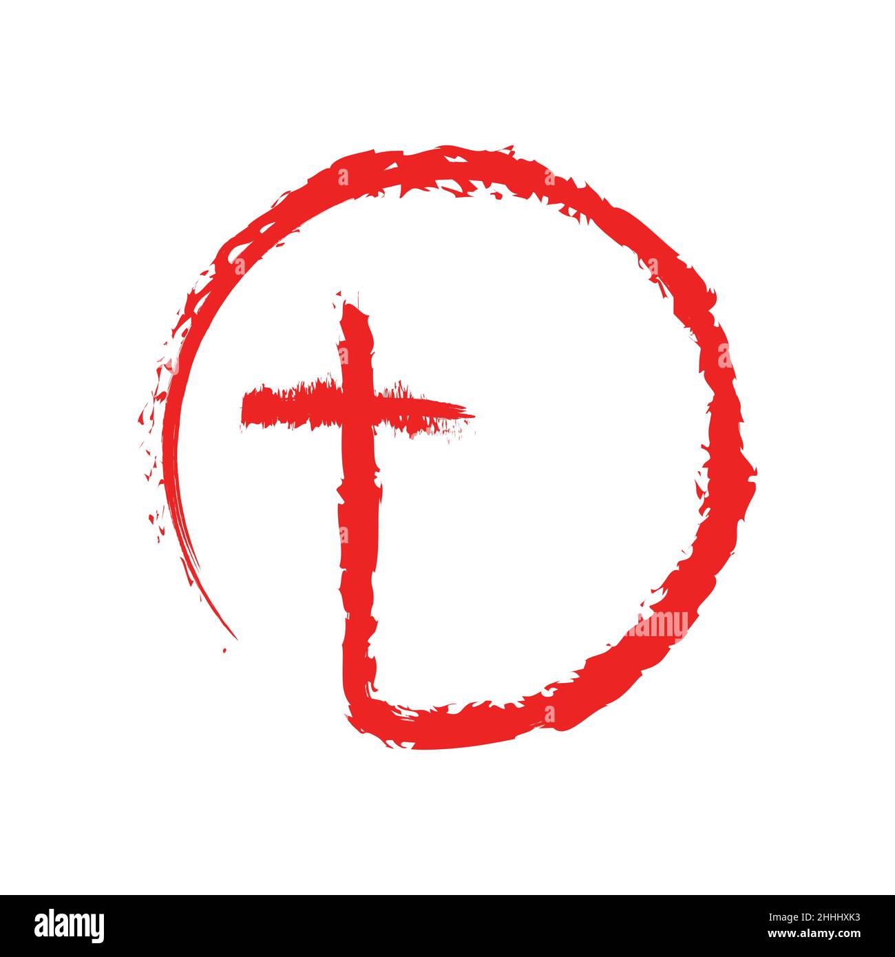 L'icône de la croix chrétienne dans le cercle. Signe en forme de croix ...