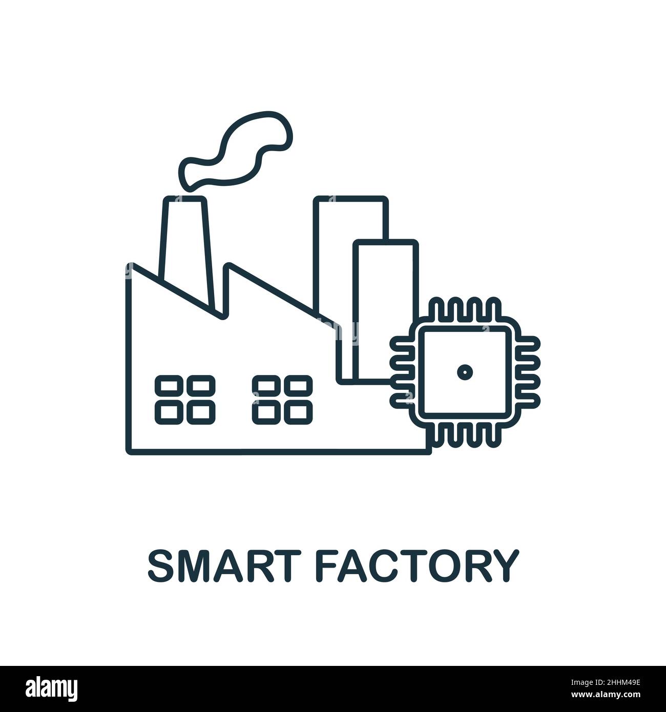 Icône Smart Factory.Elément de ligne de la collection Industry 4,0 ...