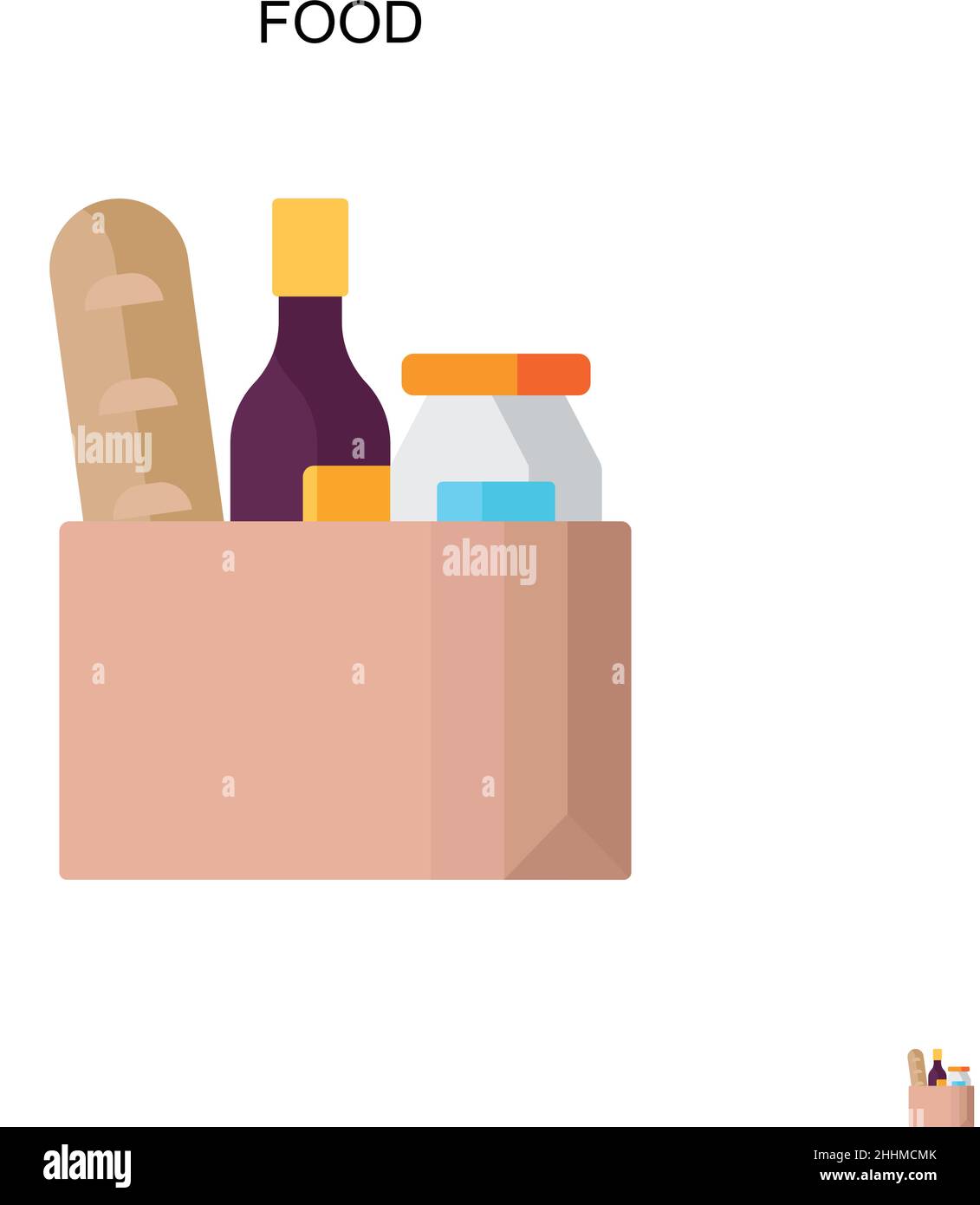Icône vectorielle simple alimentaire. Couleur parfaite pictogramme ...